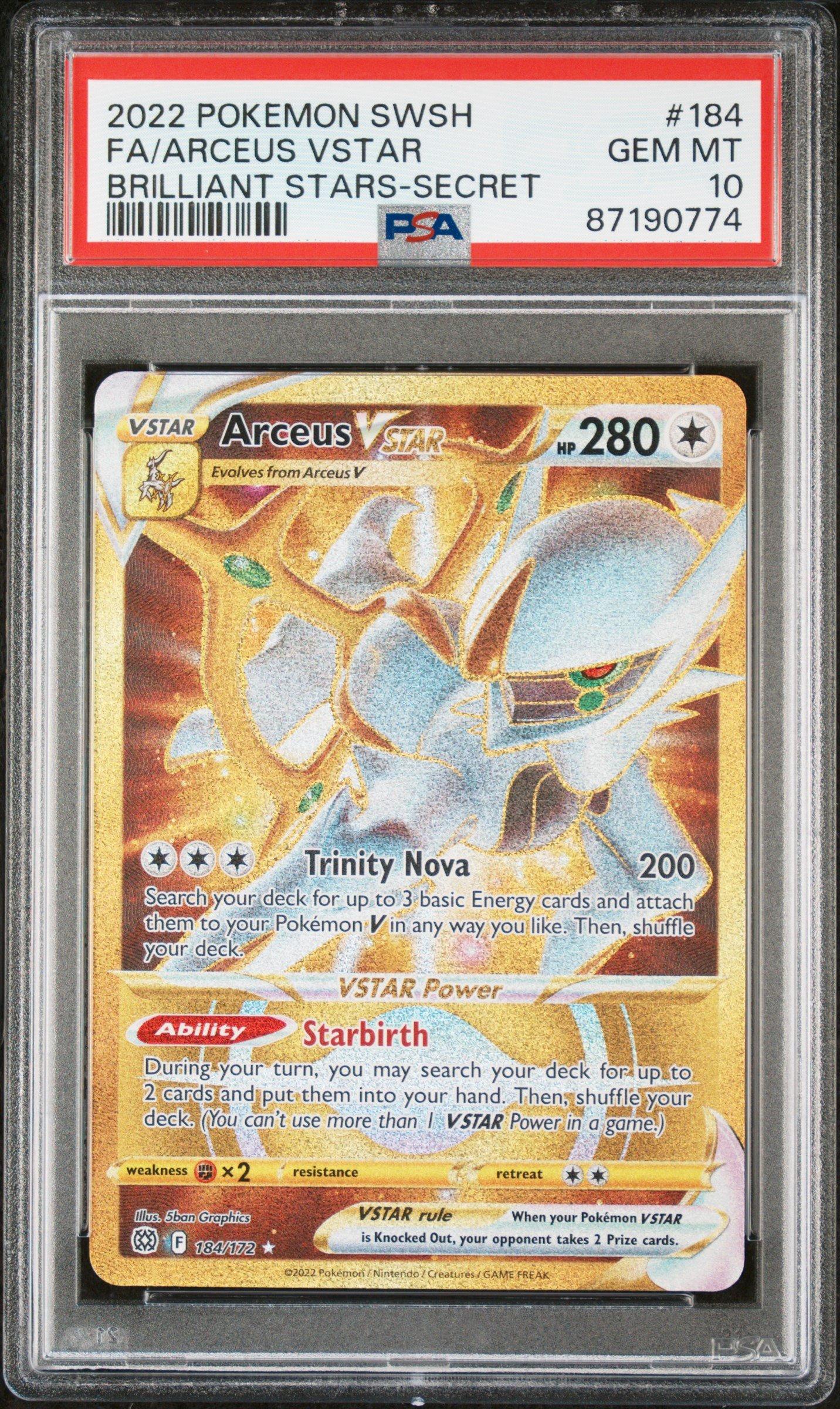 2022 Pokemon Sword & Shield Brilliant Stars 184 Full Art/arceus Vstar Secret PSA 10 | GameStop