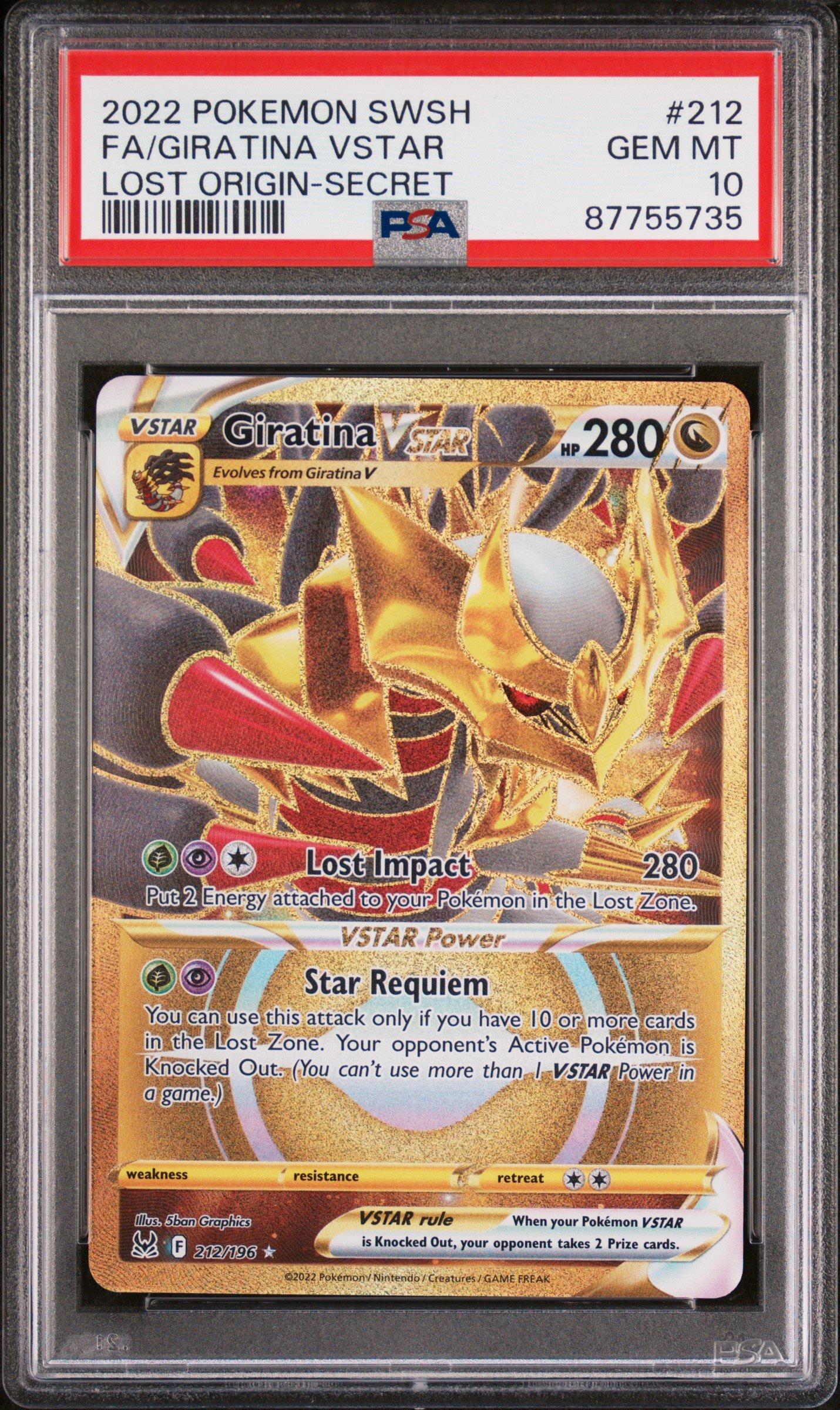 2022 Pokemon Sword & Shield Lost Origin 212 Full Art/giratina Vstar ...