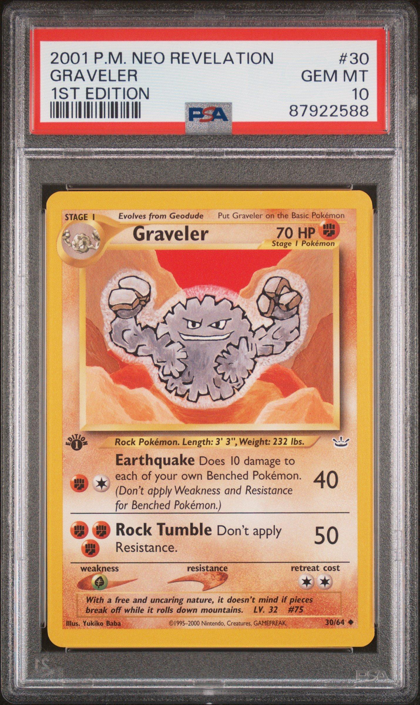 2001 Pokemon Neo Revelation 1st Edition 30 Graveler PSA 10 | GameStop