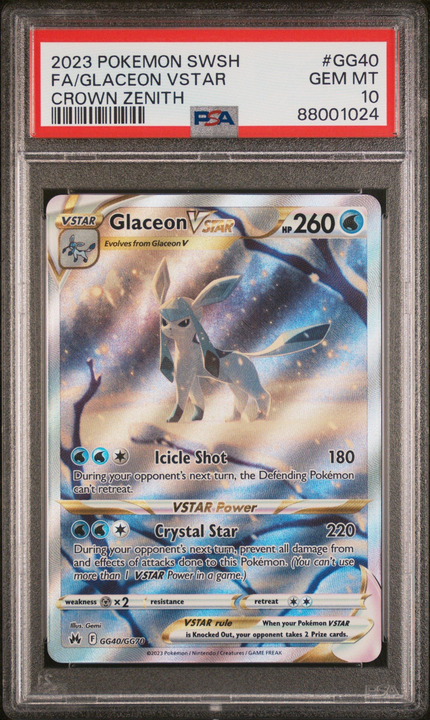 2023 Pokemon Sword And Shield Crown Zenith Gg40 Full Art/glaceon Vstar PSA 10 | GameStop