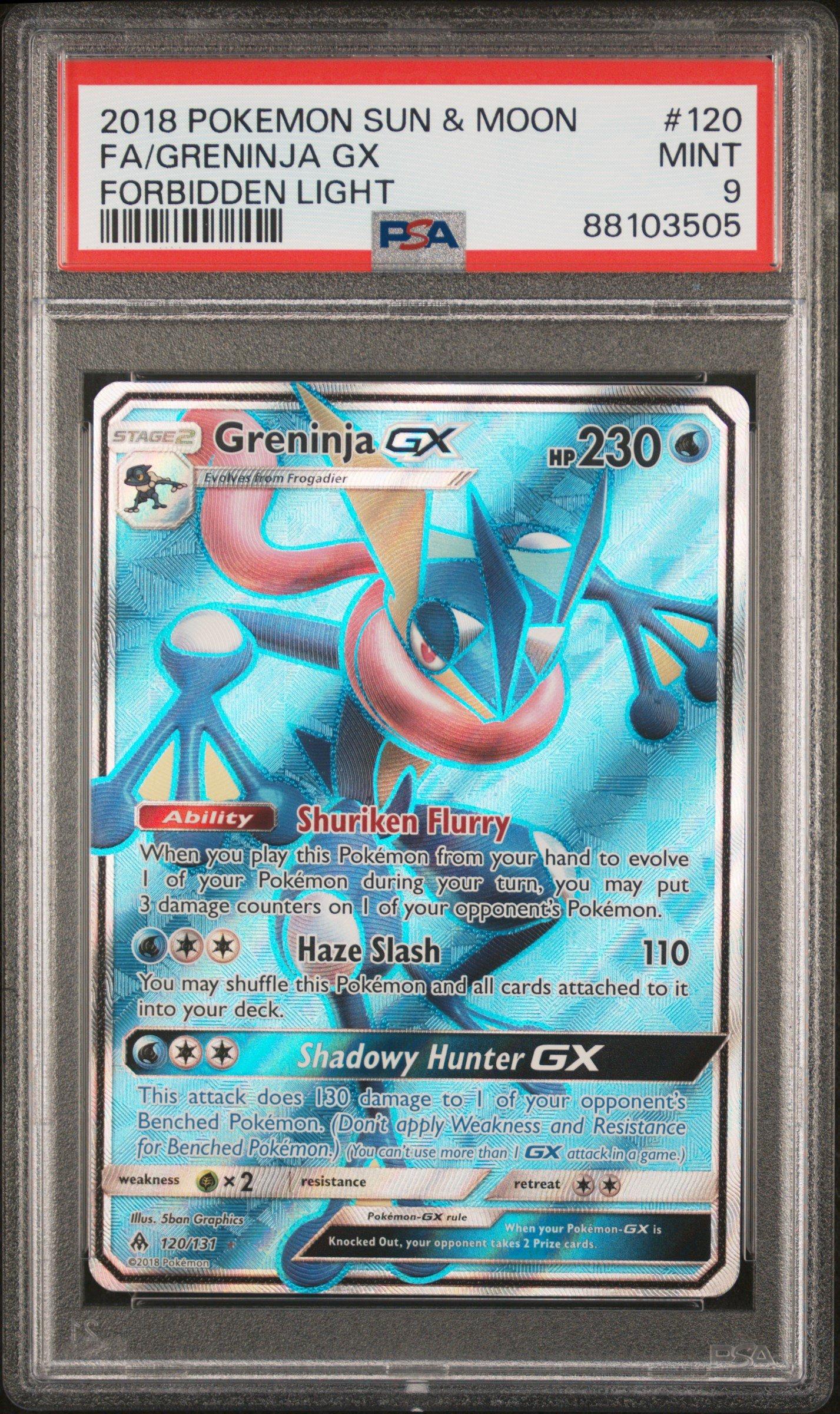 2018 Pokemon Sun And Moon Forbidden Light 120 Full Artgreninja Gx Psa 9 Gamestop