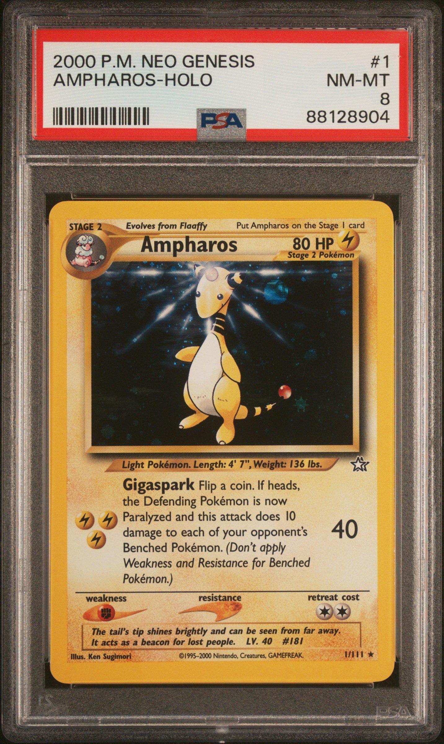 2000 Pokemon Neo Genesis 1 Ampharos-holo PSA 8 | GameStop