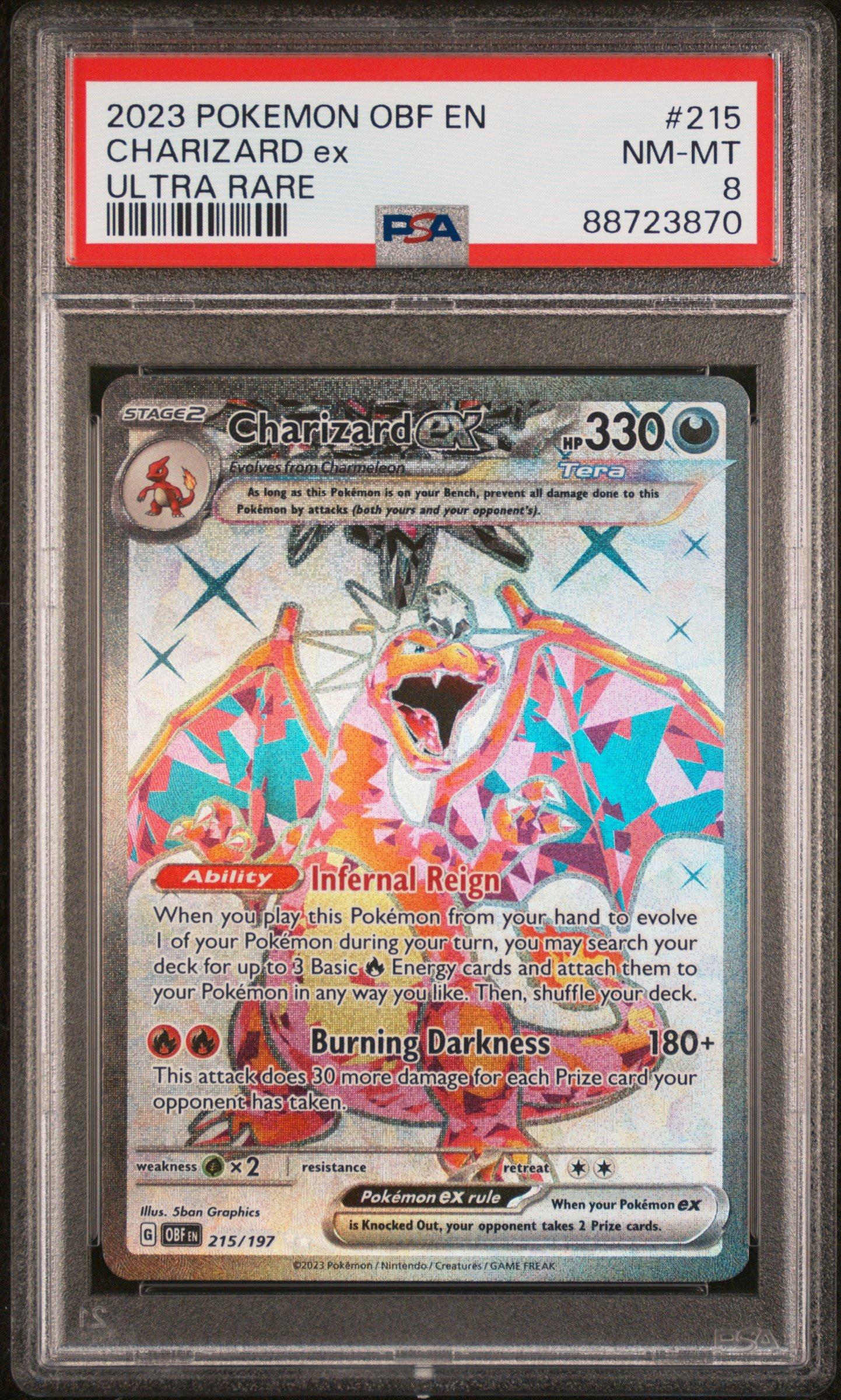 2023 Pokemon Obf En-obsidian Flames 215 Charizard Ex Ultra Rare PSA 8 ...