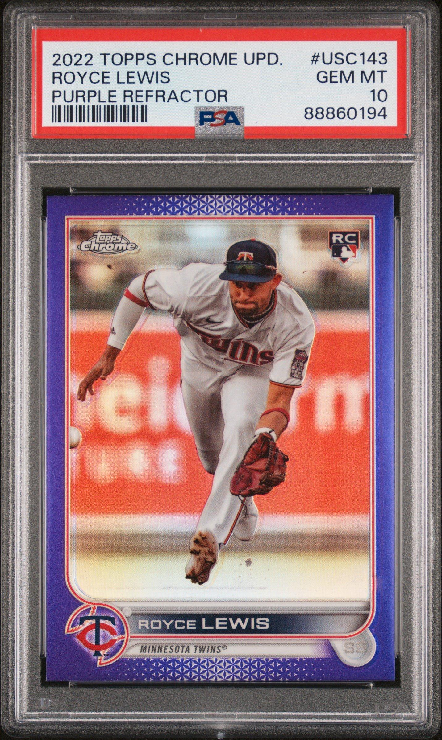 2022 Topps Chrome Update Usc143 Royce Lewis Purple Refractor PSA 10 ...