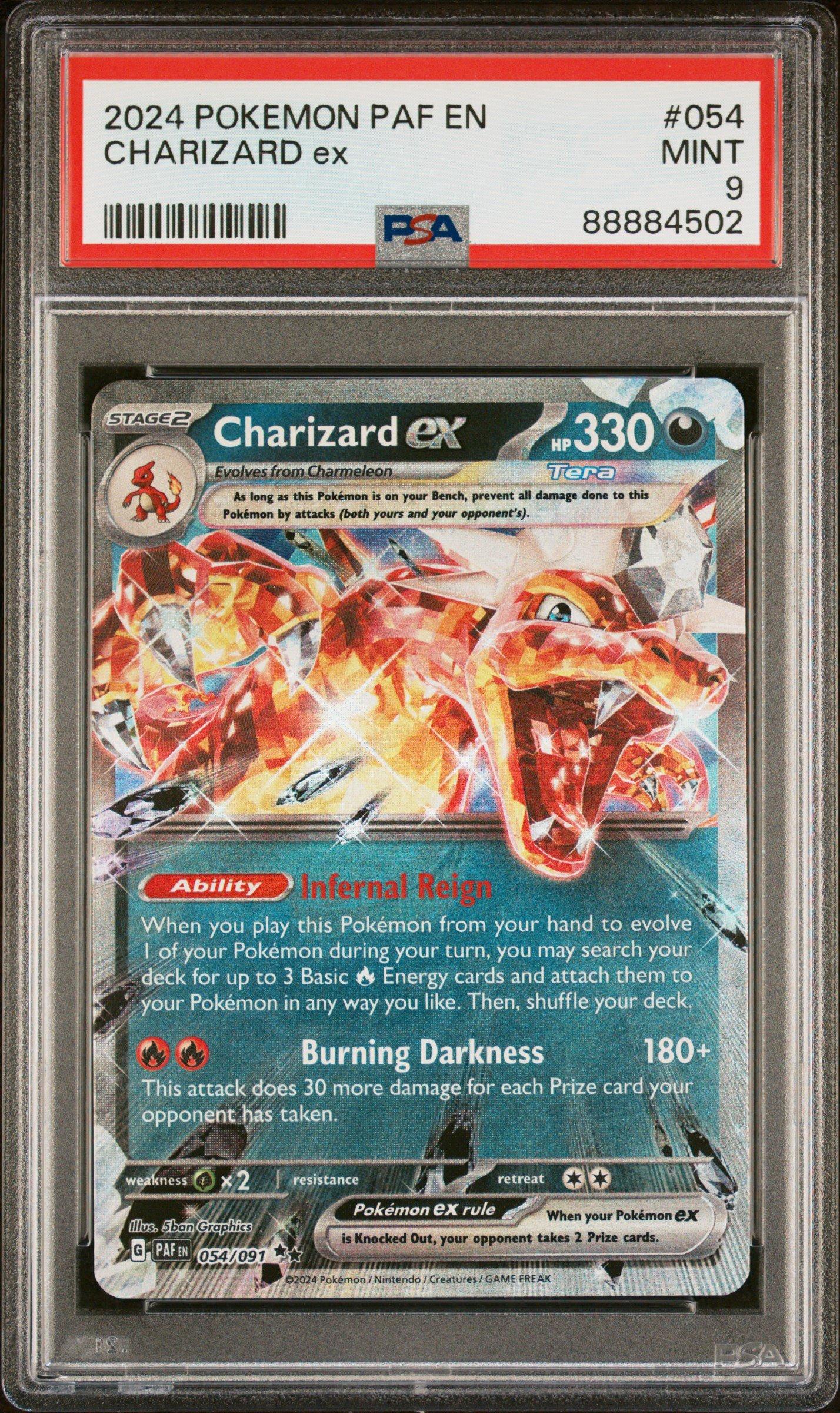 2024 Pokemon Paf En-paldean Fates 054 Charizard Ex PSA 9 | GameStop