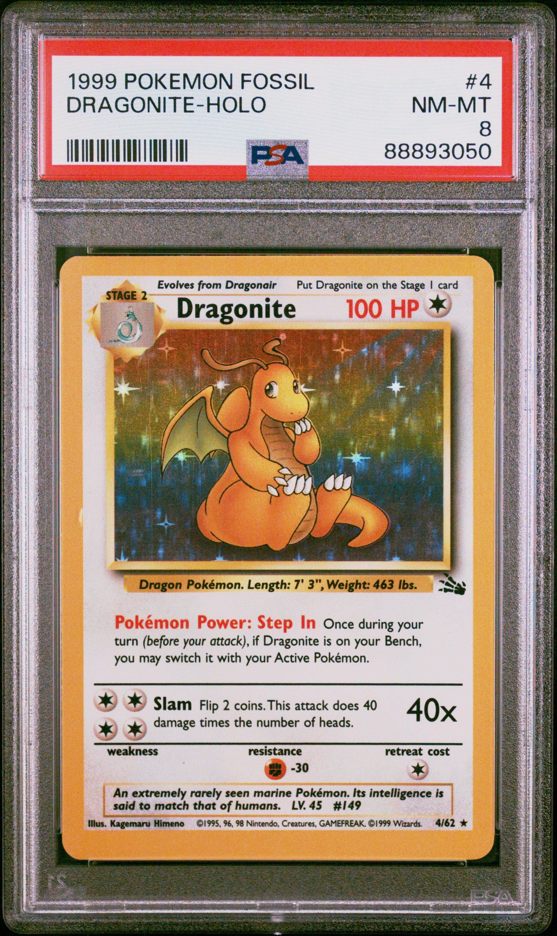 1999 Pokemon Fossil 4 Dragonite-holo PSA 8 | GameStop