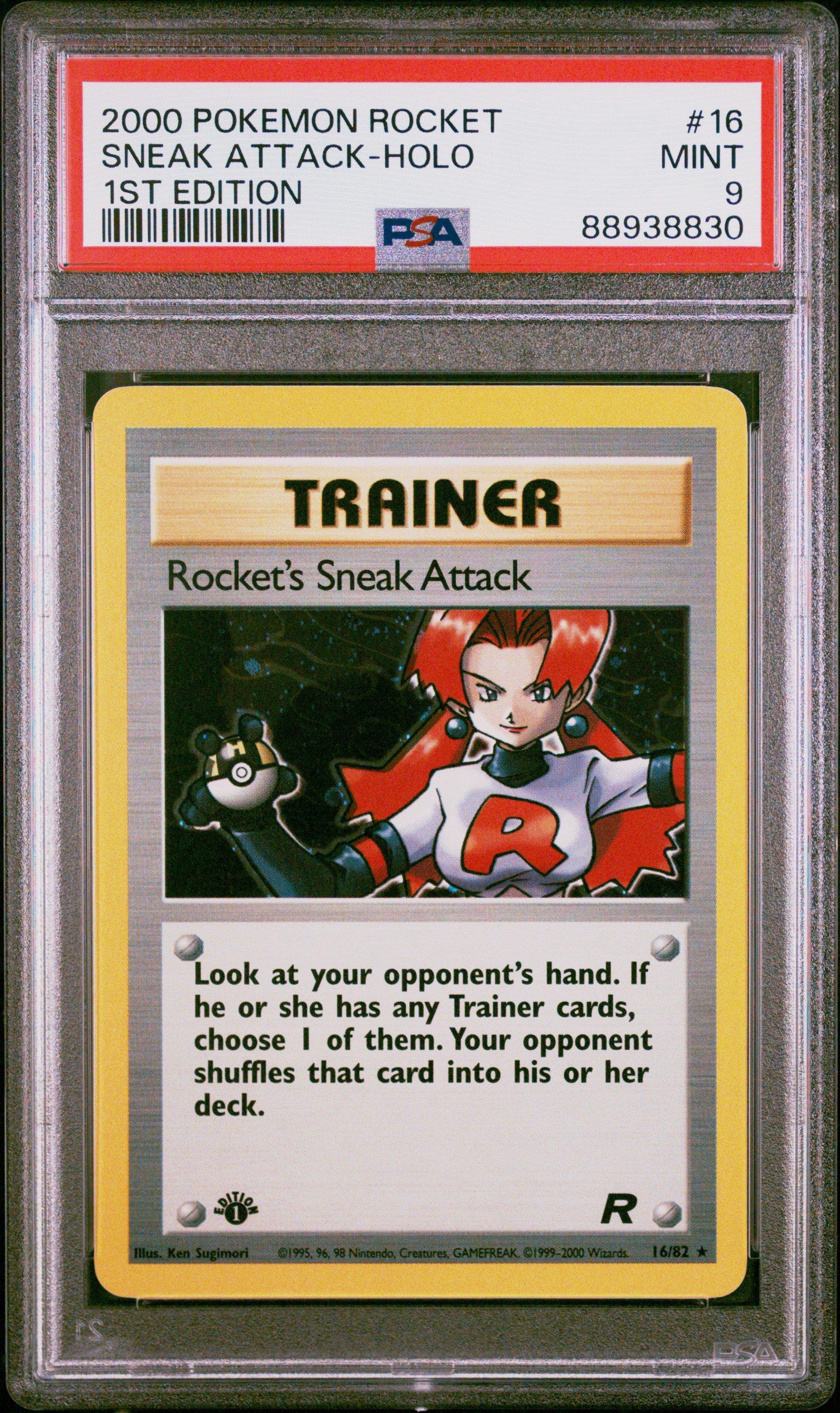 2000 Pokemon Rocket 16 Rocket's Sneak Attack-holo 1st Edition PSA 9 ...