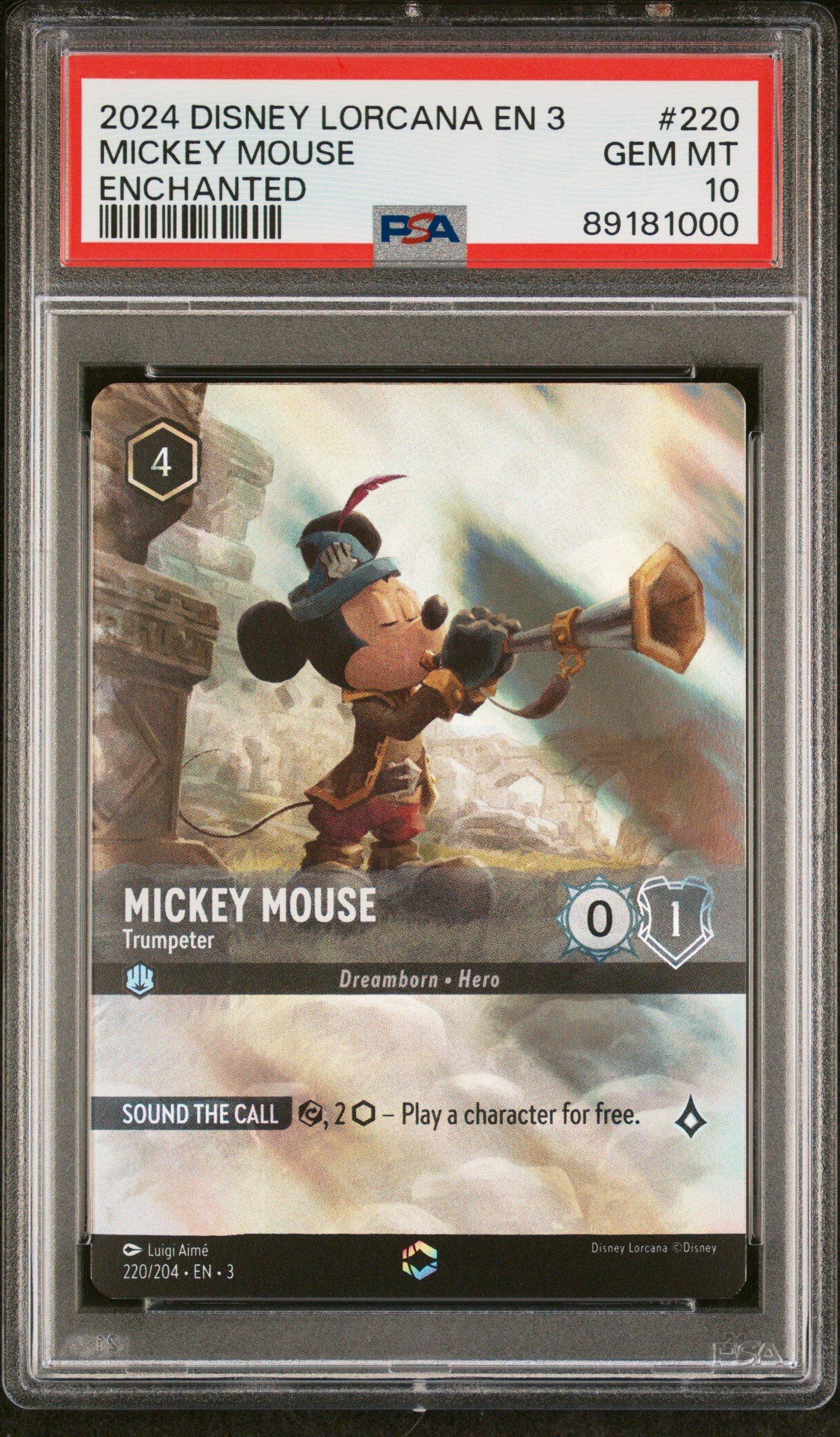 2024 Disney Lorcana En 3-into The Inklands 220 Mickey Mouse - Trumpeter Enchanted PSA 10 | GameStop