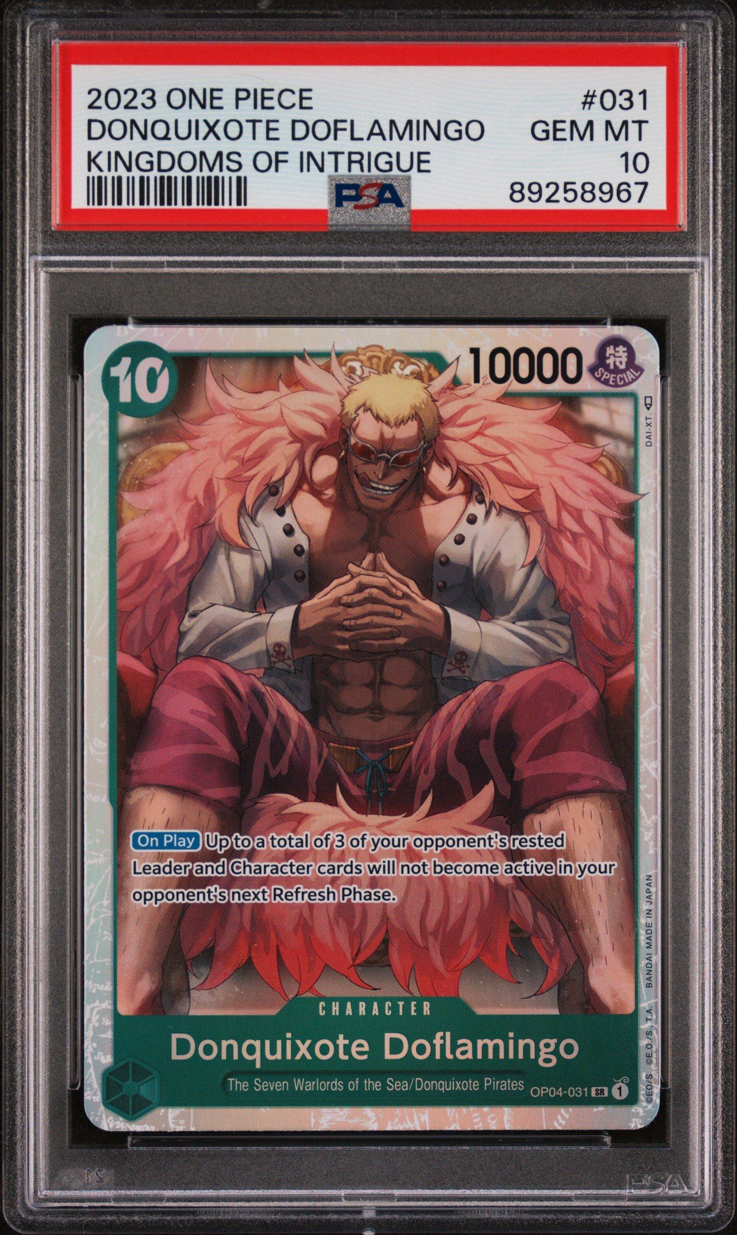 2023 One Piece Kingdoms Of Intrigue 031 Donquixote Doflamingo PSA 10 | GameStop
