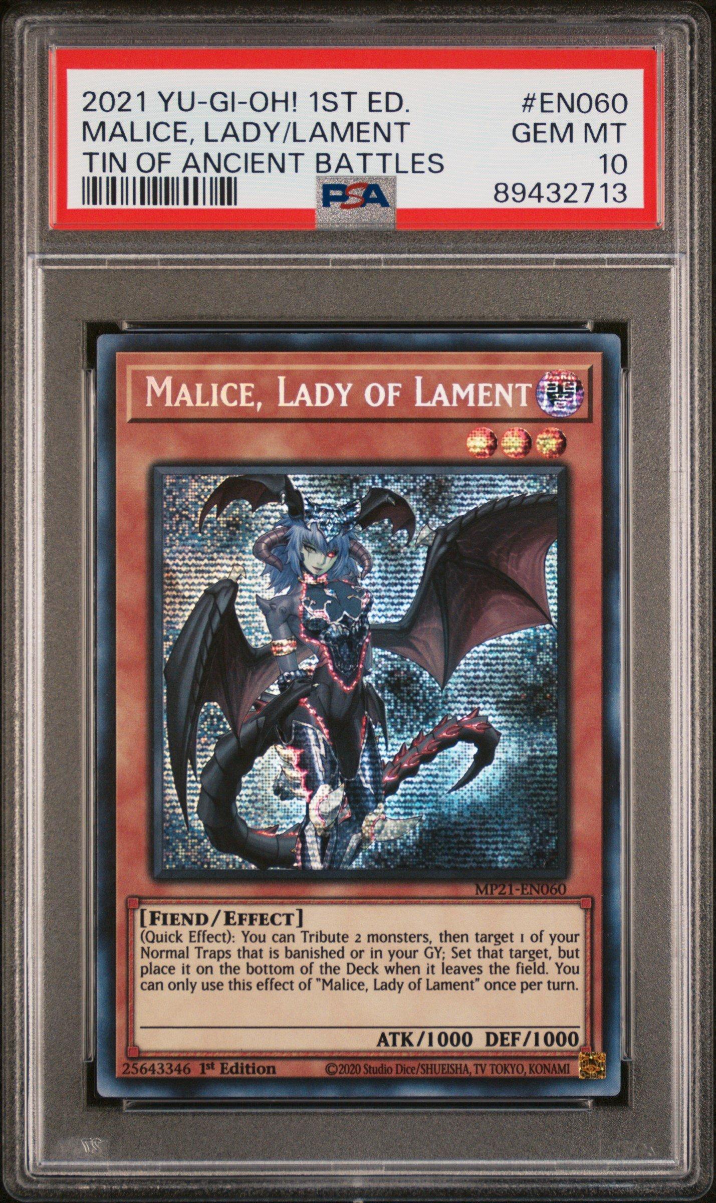2021 Yu-gi-oh! Tin Of Ancient Battles En060 Malice, Lady Of Lament 1st ...