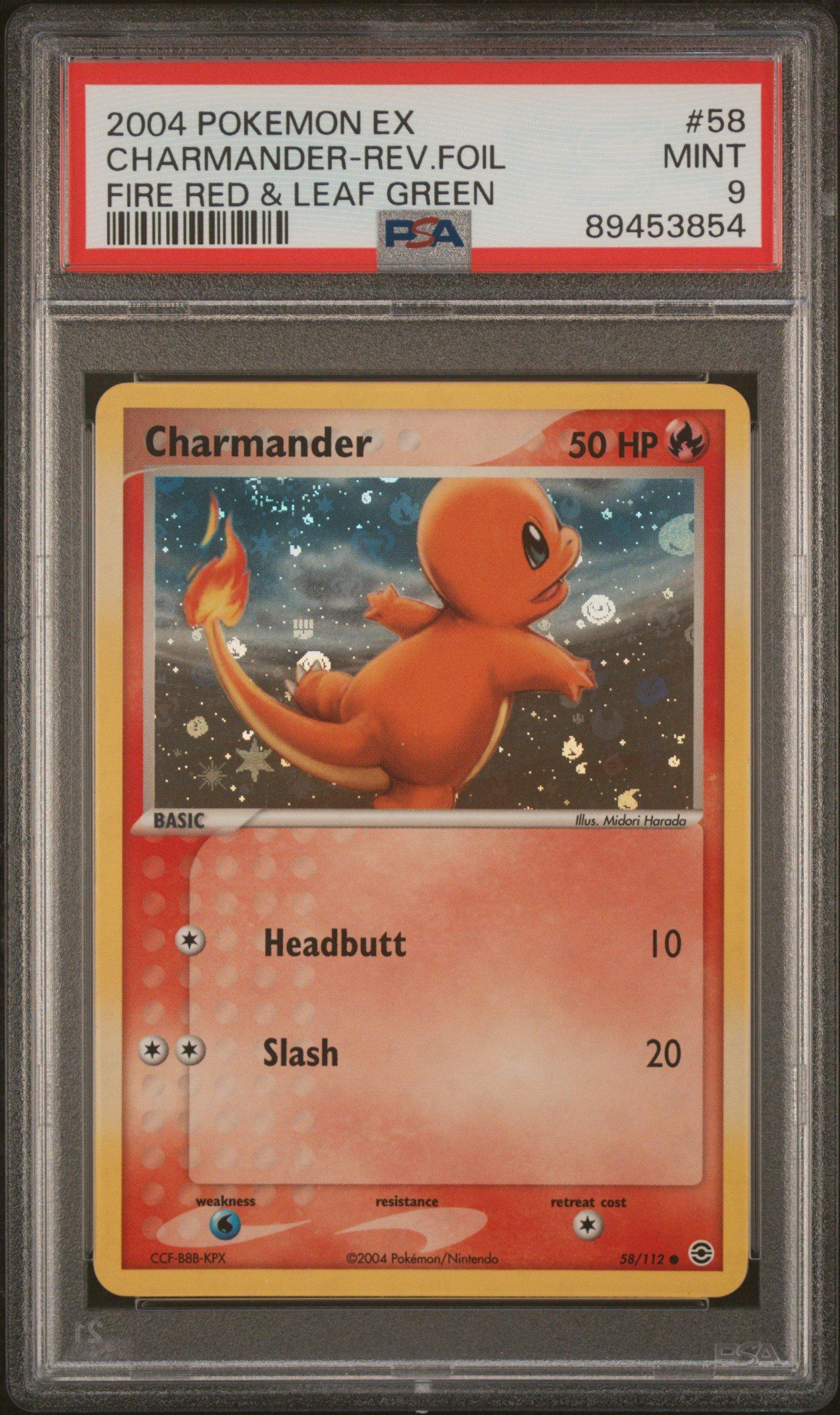 2004 Pokemon Ex Fire Red & Leaf Green 58 Charmander-reverse Foil PSA 9 ...
