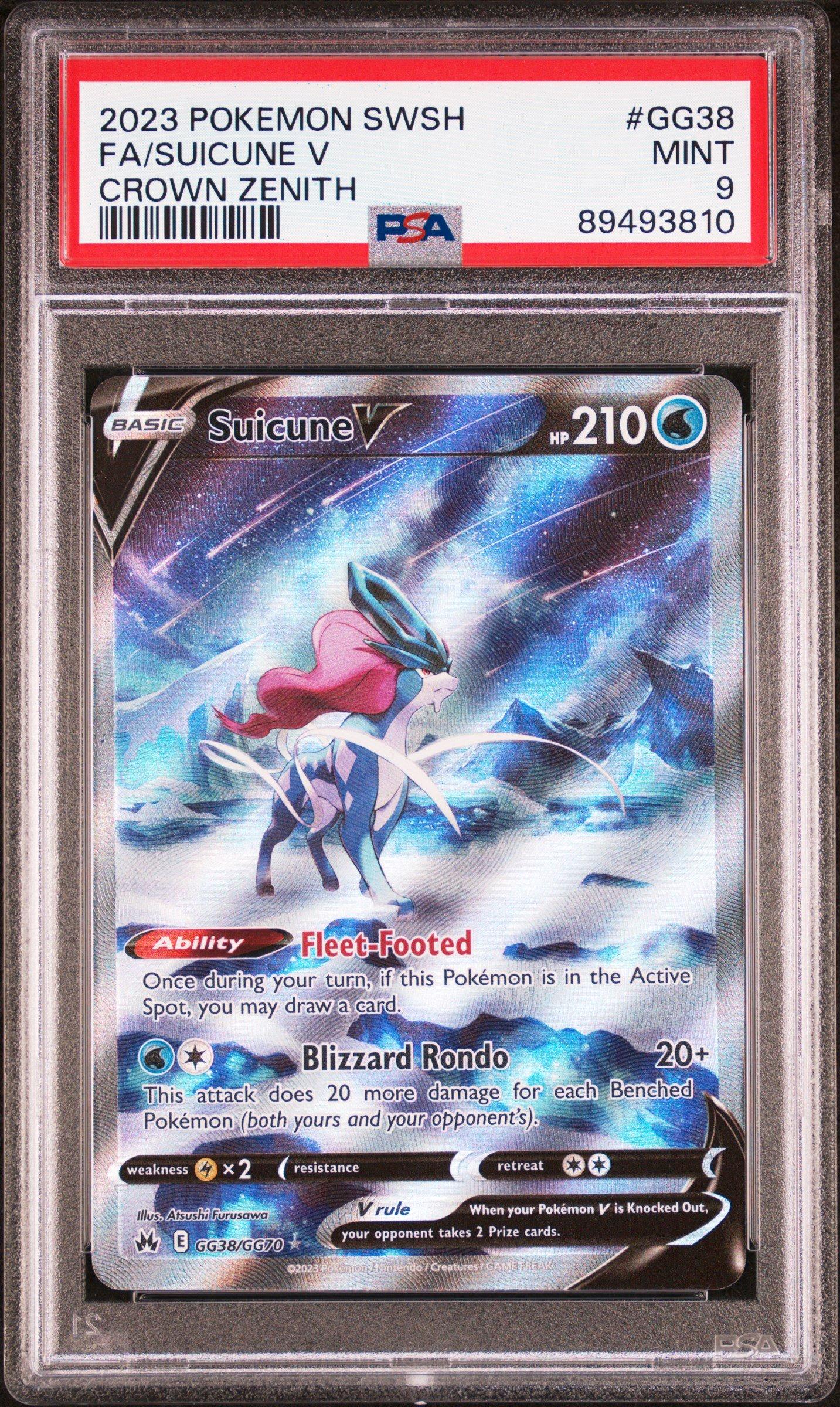2023 Pokemon Sword And Shield Crown Zenith Gg38 Full Art/suicune V PSA ...