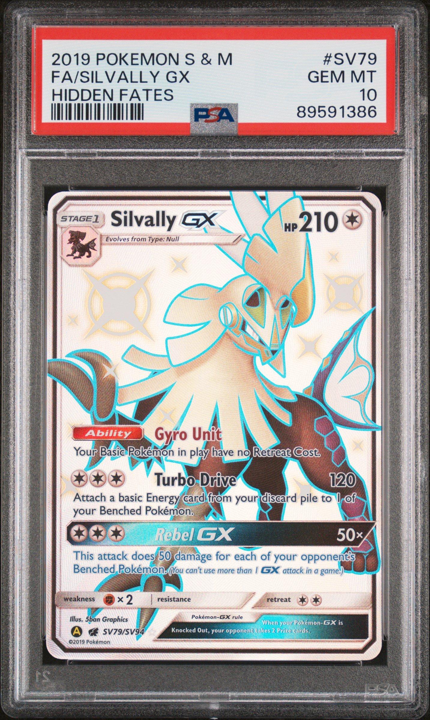 2019 Pokemon Sun & Moon Hidden Fates Sv79 Full Art/silvally Gx PSA 10 ...