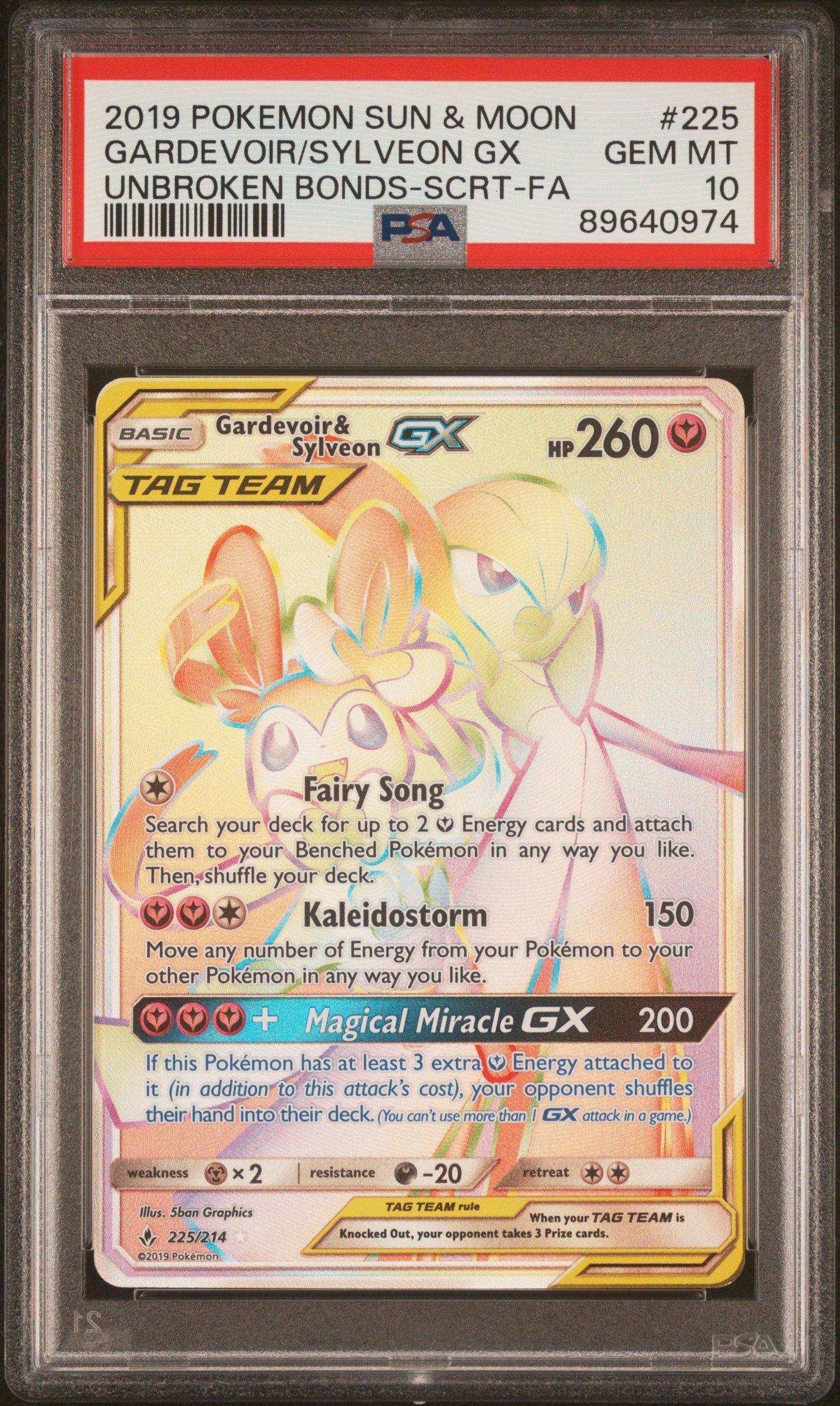 2019 Pokemon Sun & Moon Unbroken Bonds 225 Full Art/gardevoir & Sylveon Gx Secret PSA 10 | GameStop