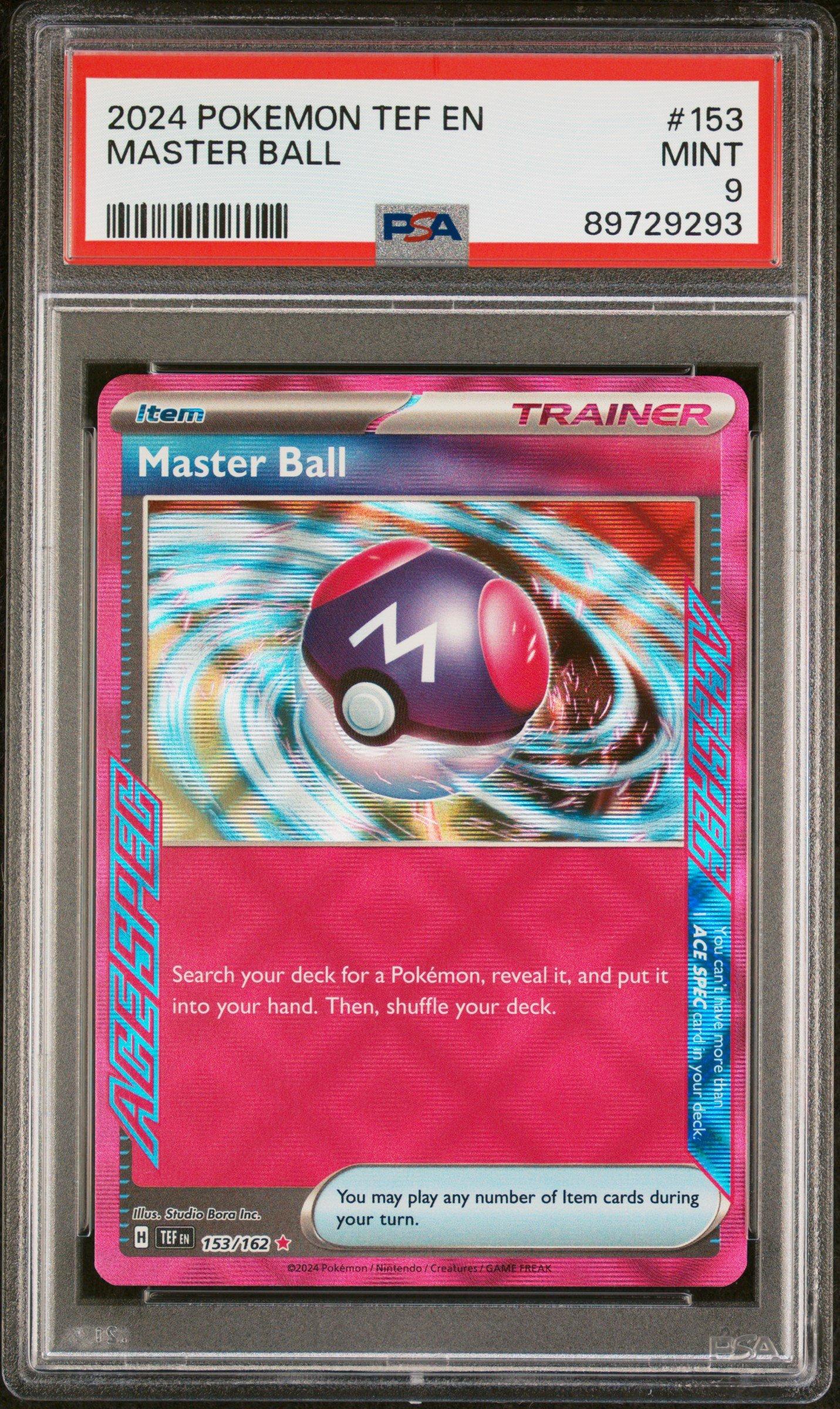 2024 Pokemon Tef En-temporal Forces 153 Master Ball PSA 9 | GameStop
