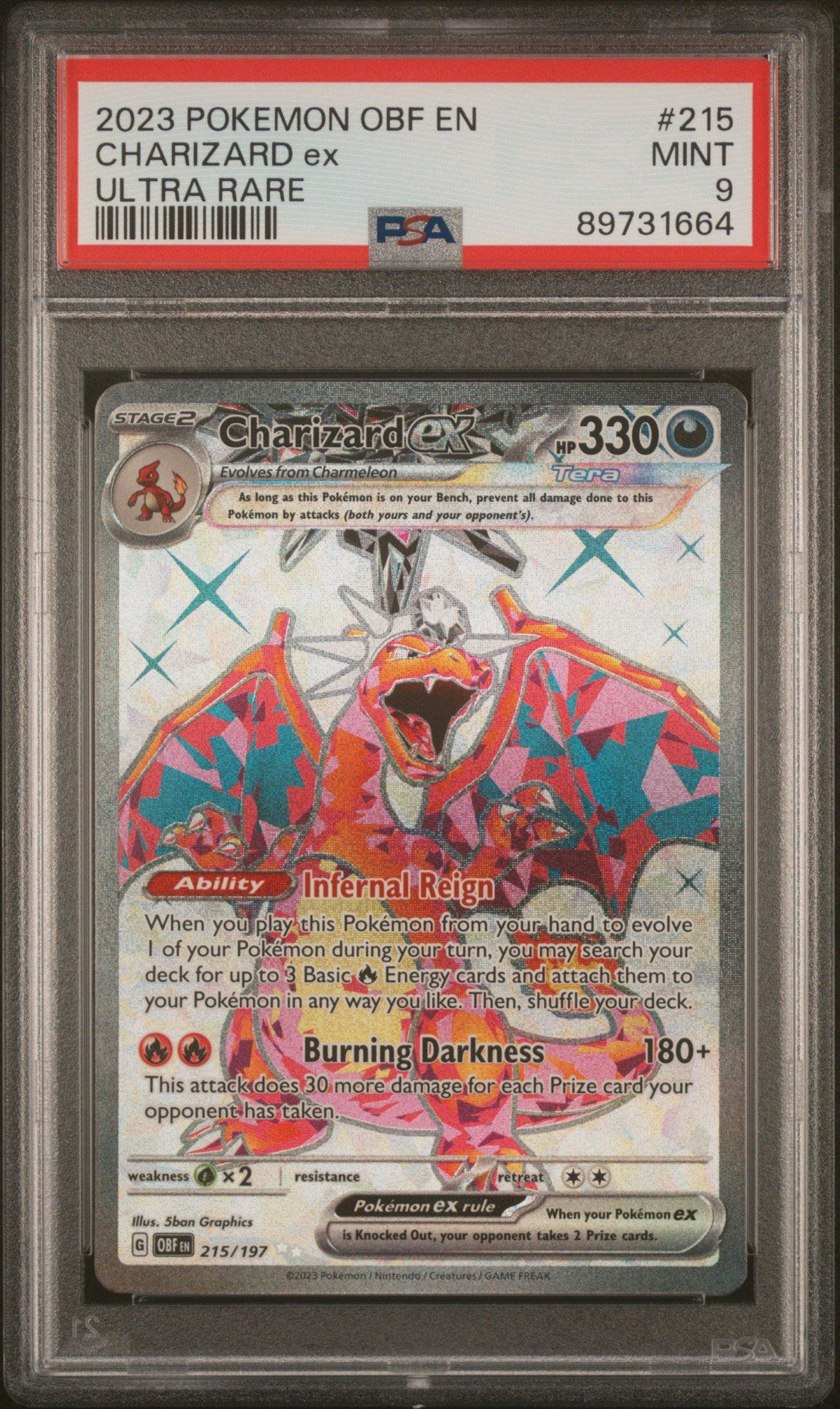 2023 Pokemon Obf En-obsidian Flames 215 Charizard Ex Ultra Rare PSA 9 ...