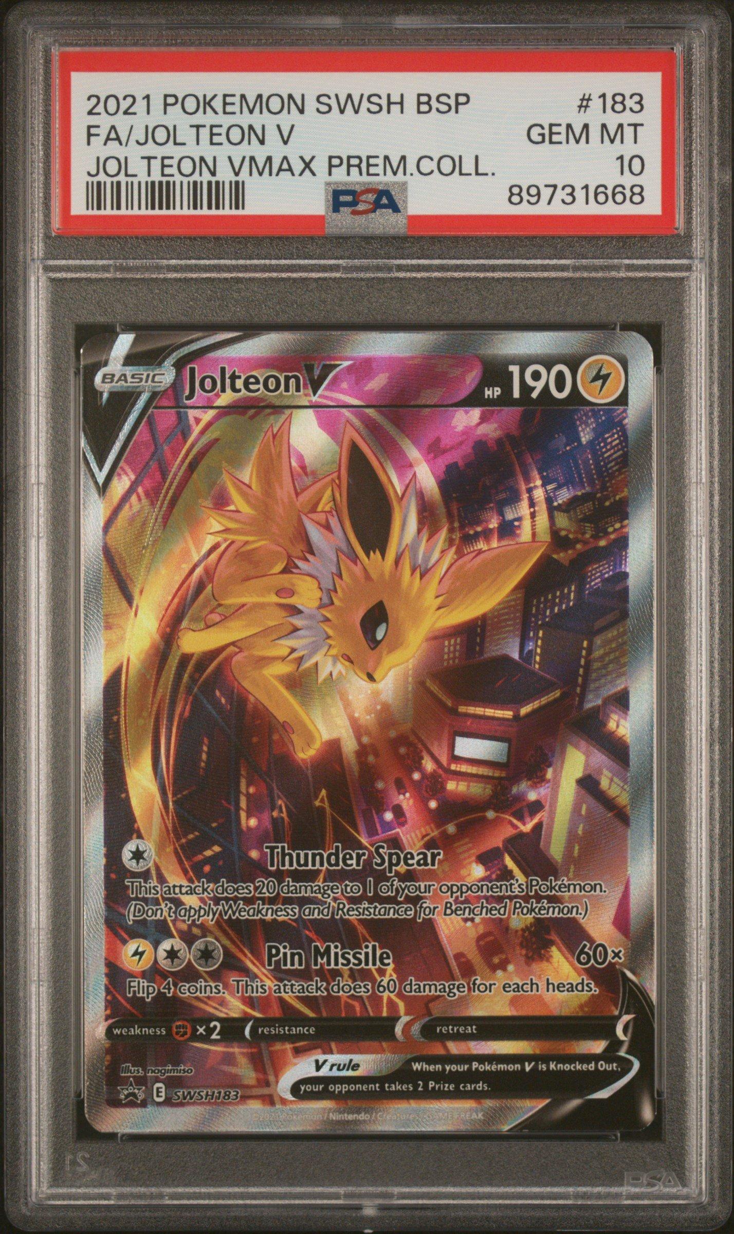 2021 Pokemon Swsh Black Star Promo 183 Full Art/jolteon V Jolteon Vmax ...