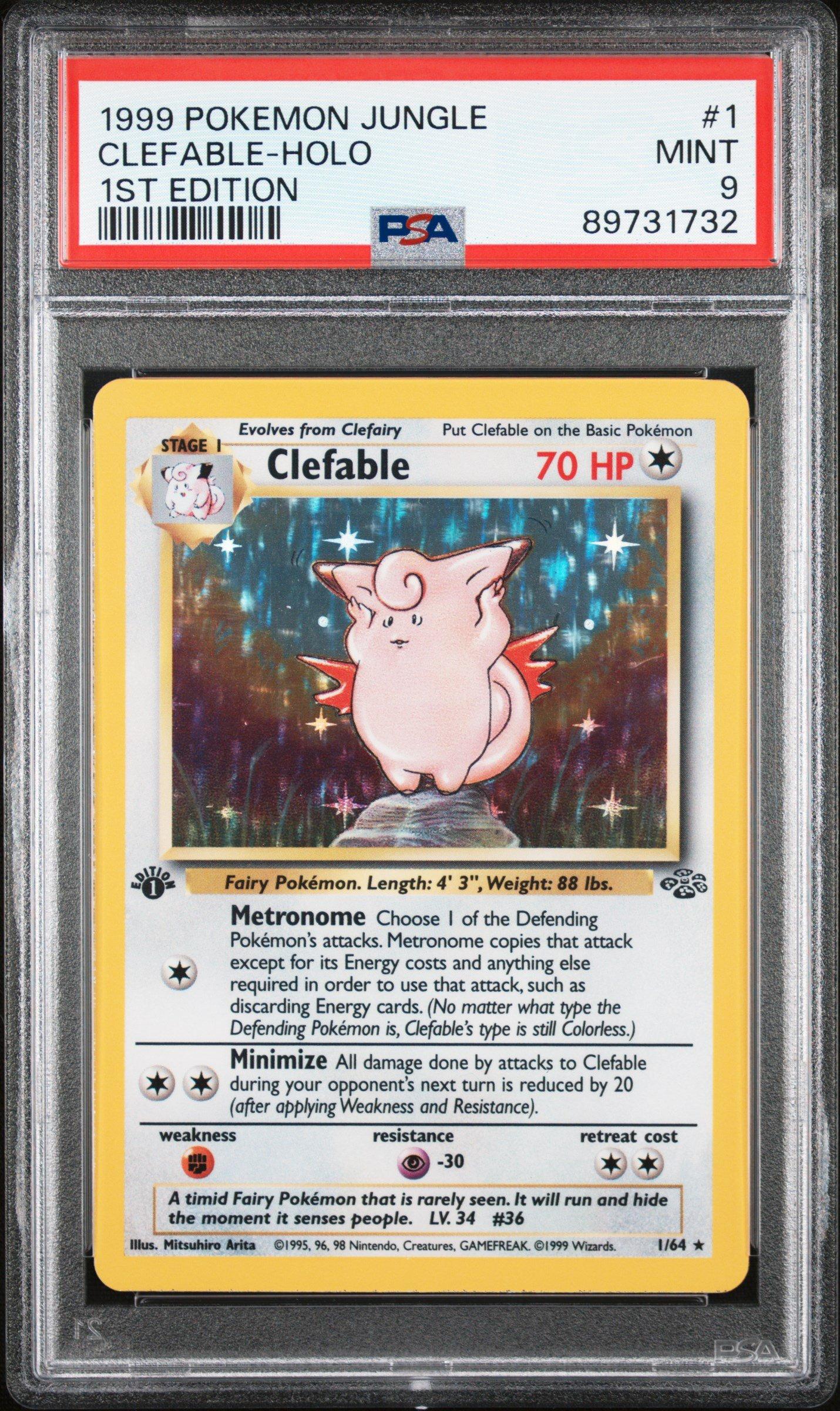 1999 Pokemon Jungle 1 Clefable-holo 1st Edition PSA 9 | GameStop