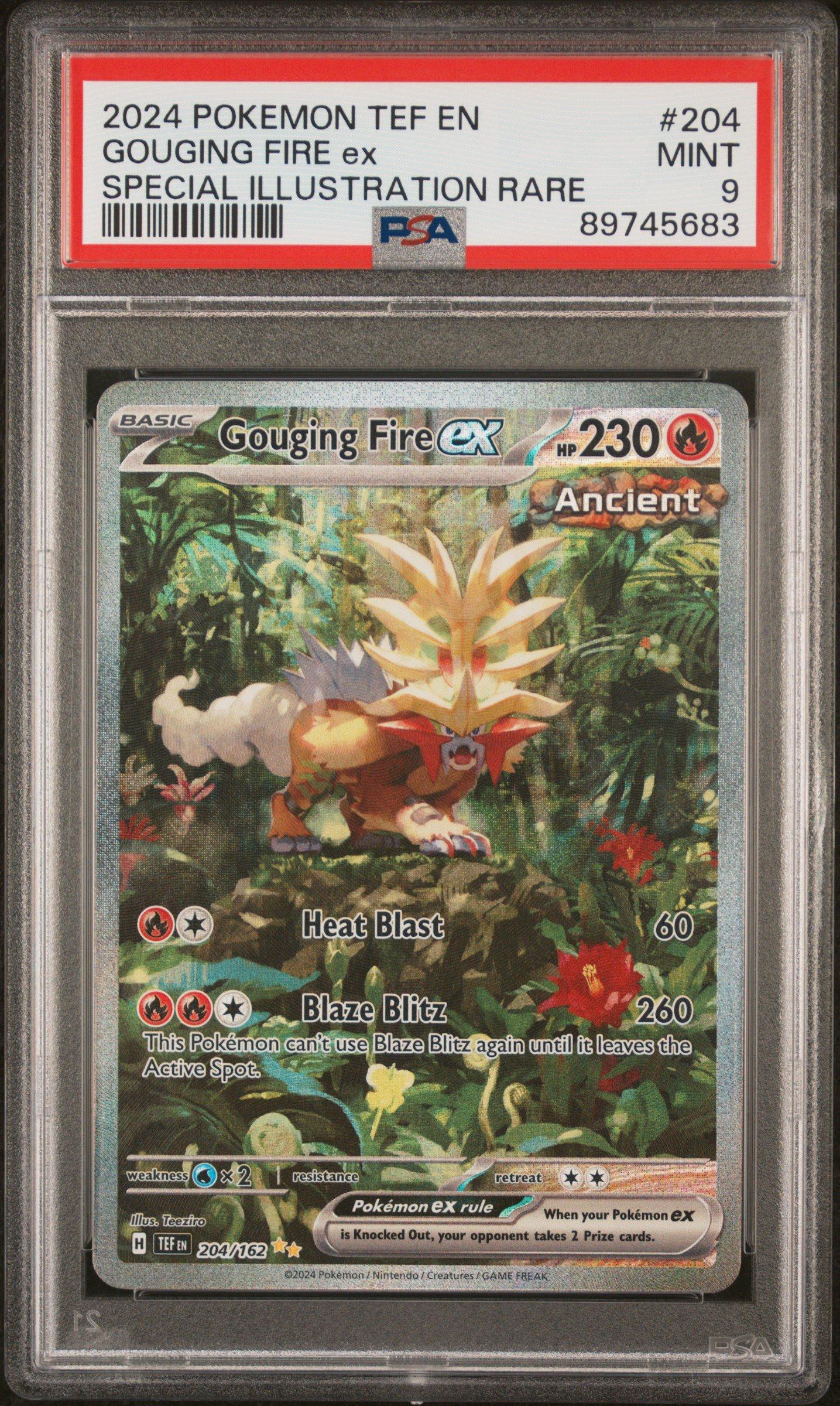 2024 Pokemon Tef En-temporal Forces 204 Gouging Fire Ex Special Illustration Rare PSA 9 | GameStop