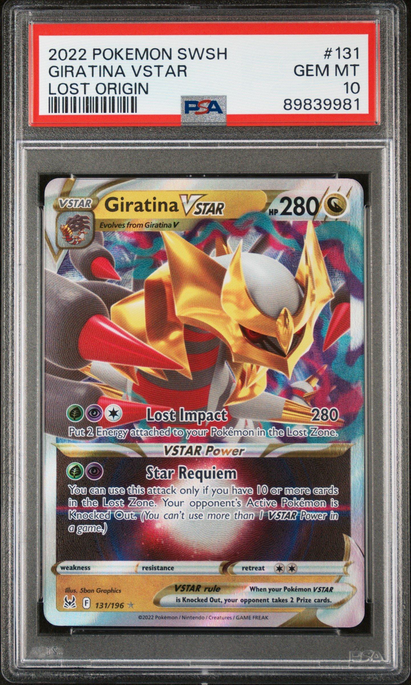 2022 Pokemon Sword & Shield Lost Origin 131 Giratina Vstar PSA 10 ...