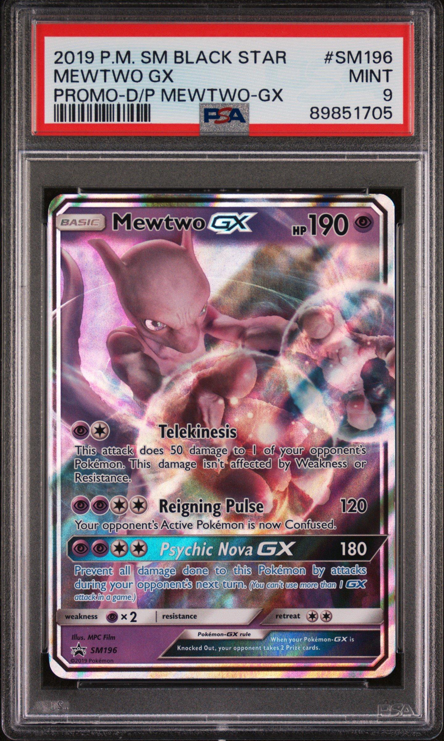 2019 Pokemon Sm Black Star Promo Sm196 Mewtwo Gx Detective Pikachu ...