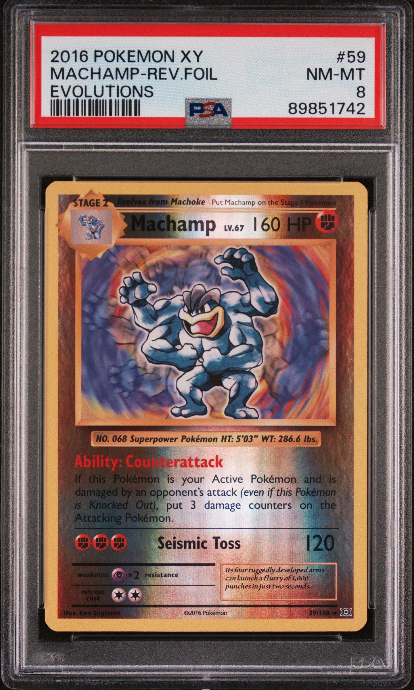 2016 Pokemon Xy Evolutions 59 Machamp-reverse Foil PSA 8 | GameStop
