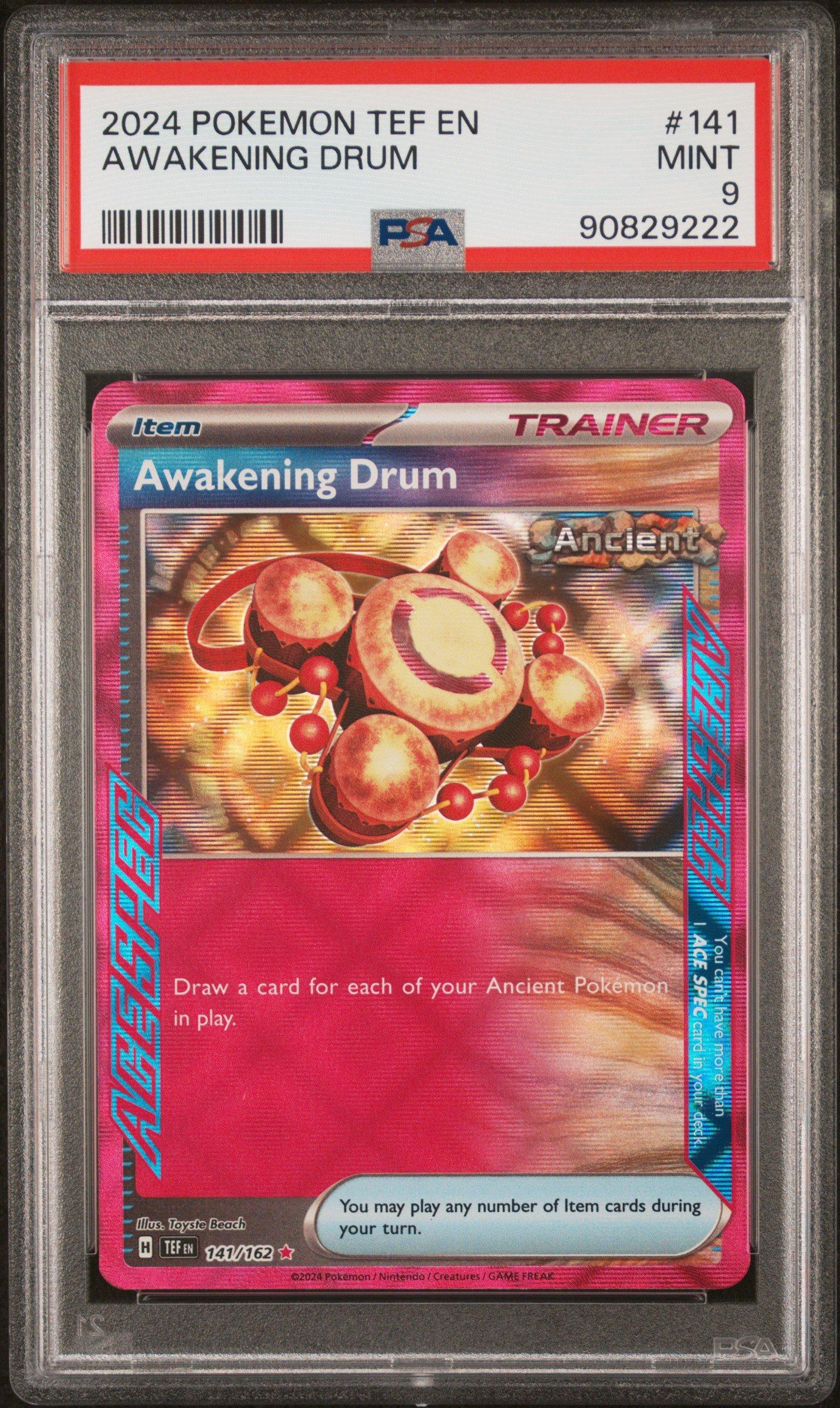 2024 Pokemon Tef En-temporal Forces 141 Awakening Drum PSA 9 | GameStop