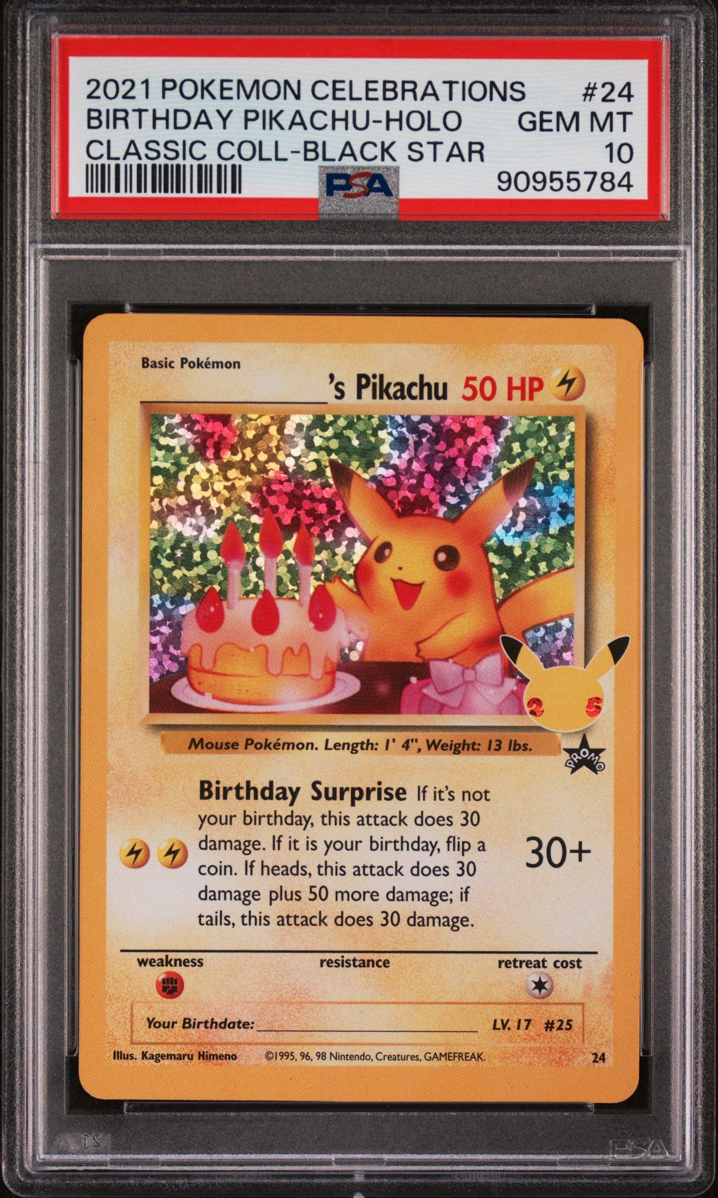 2021 Pokemon Celebrations Classic Collection 24 Birthday Pikachu PSA 10 ...