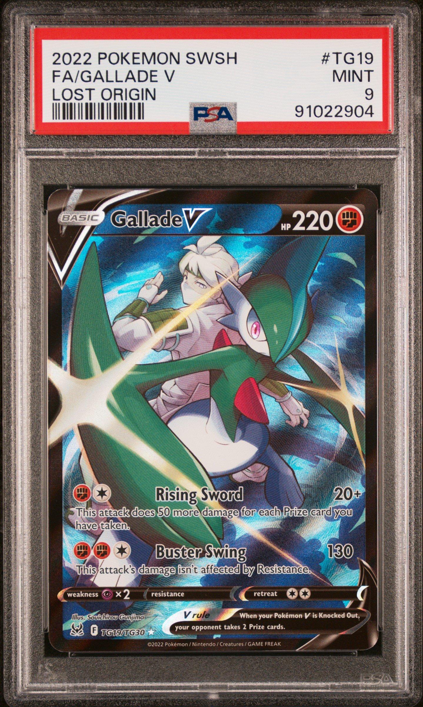 2022 Pokemon Sword & Shield Lost Origin Tg19 Full Art/gallade V PSA 9 ...