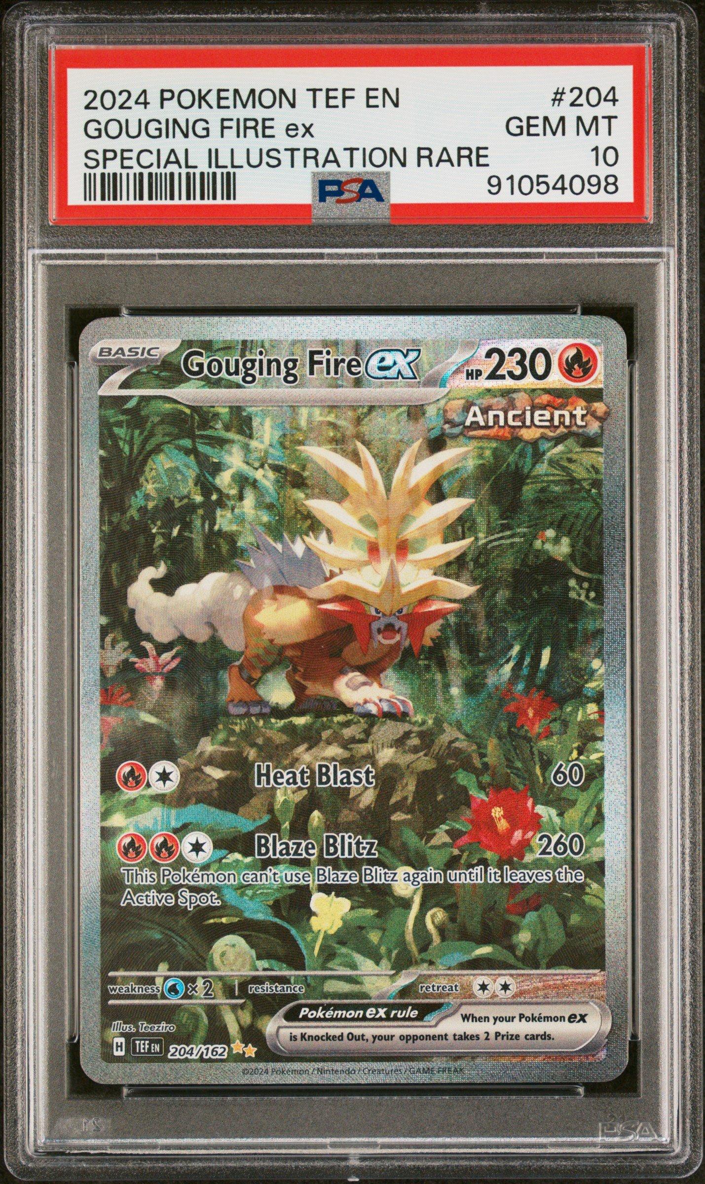 2024 Pokemon Tef En-temporal Forces 204 Gouging Fire Ex Special Illustration Rare PSA 10 | GameStop