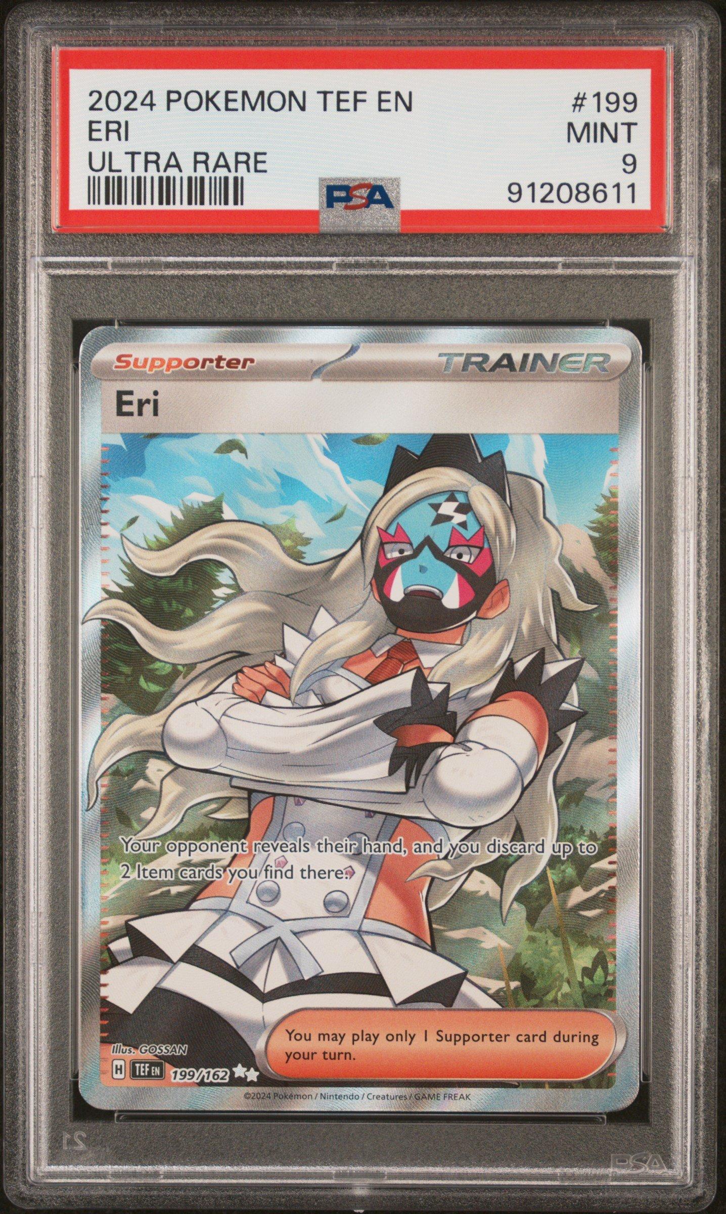 2024 Pokemon Tef En-temporal Forces 199 Eri Ultra Rare PSA 9 | GameStop