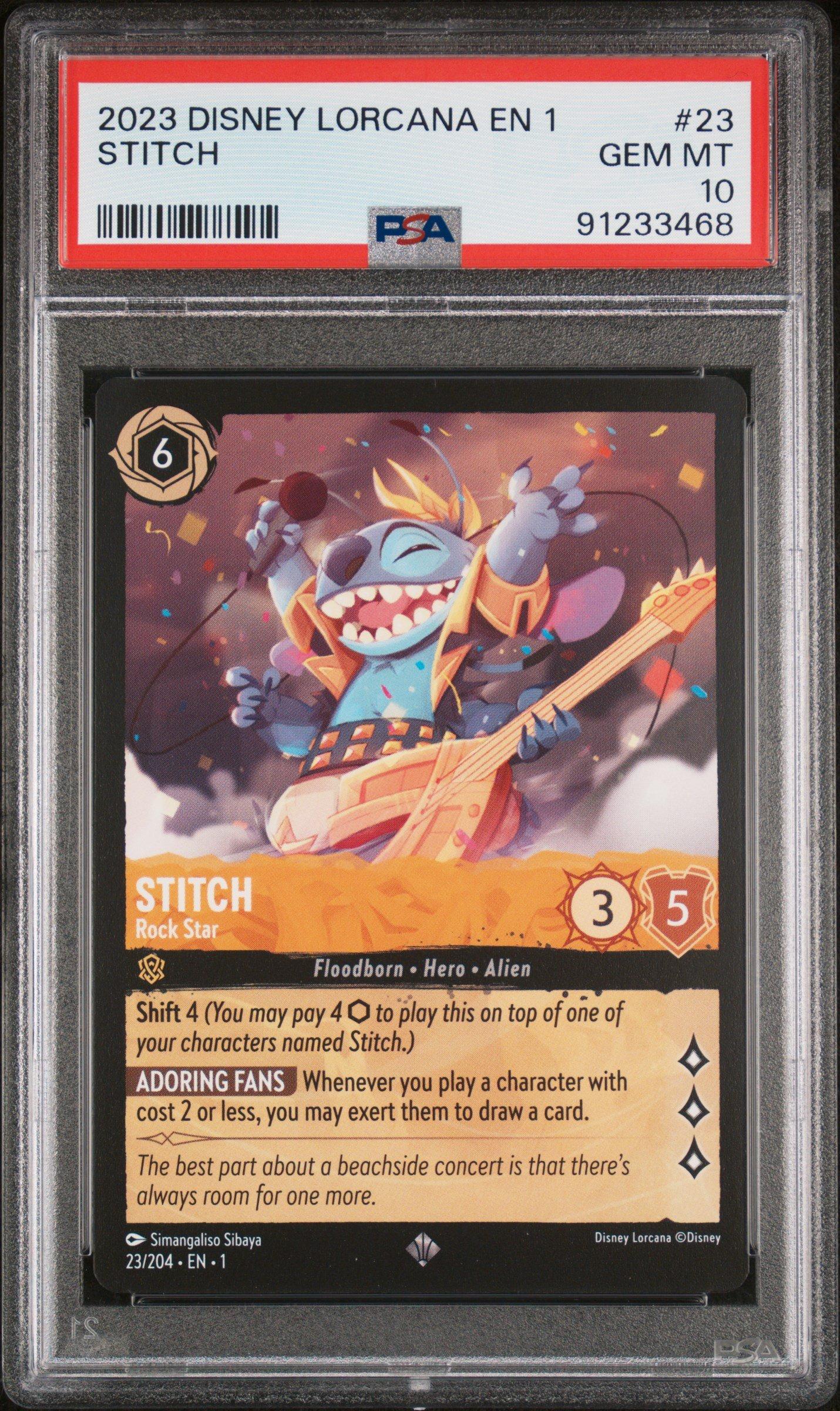 2023 Disney Lorcana En 1-the First Chapter 23 Stitch - Rock Star PSA 10 ...