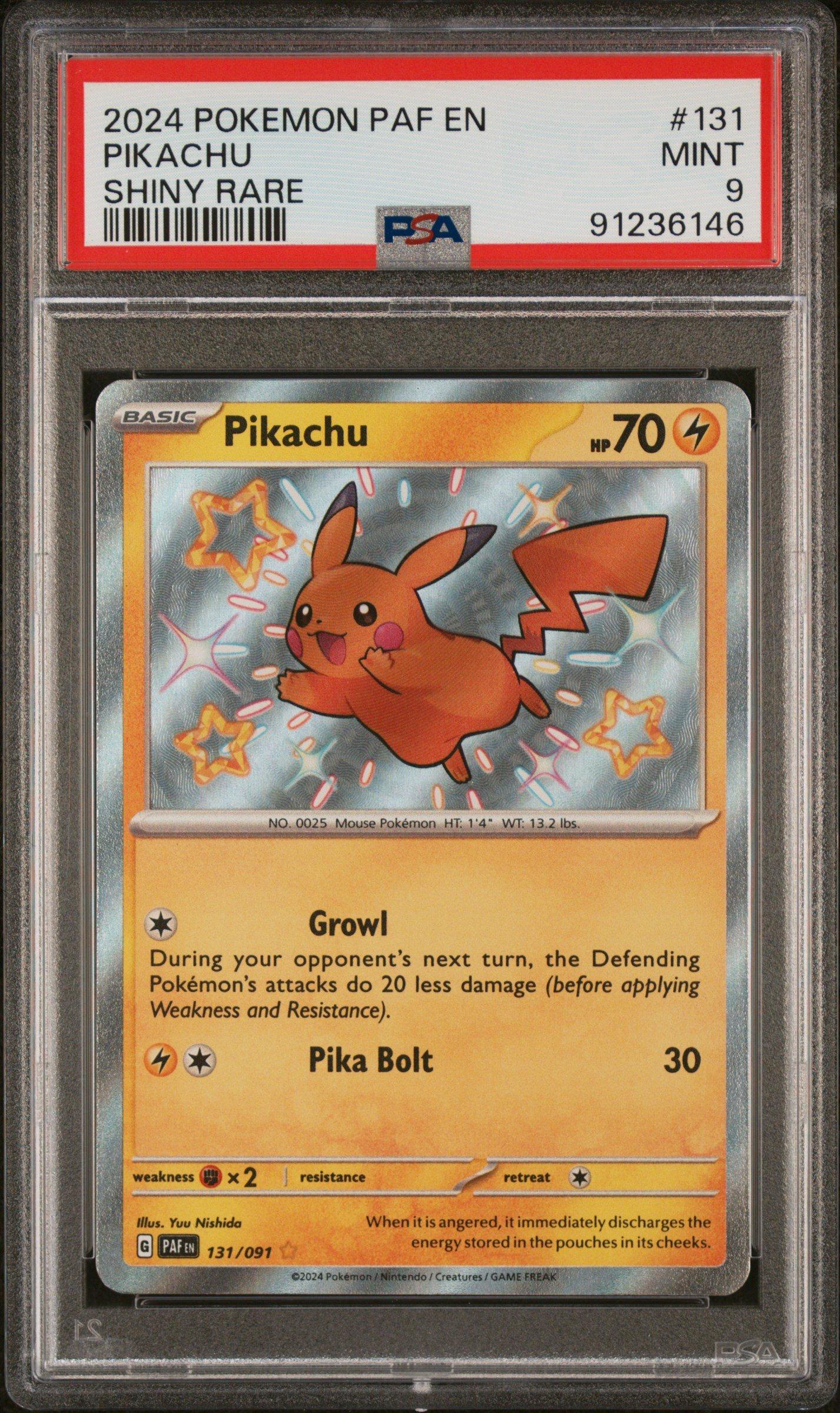 2024 Pokemon Paf En-paldean Fates 131 Pikachu Shiny Rare PSA 9 | GameStop