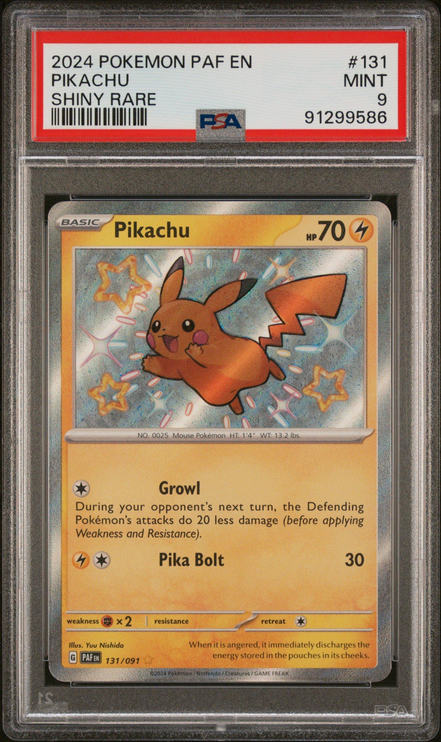 2024 Pokemon Paf En-paldean Fates 131 Pikachu Shiny Rare PSA 9 | GameStop