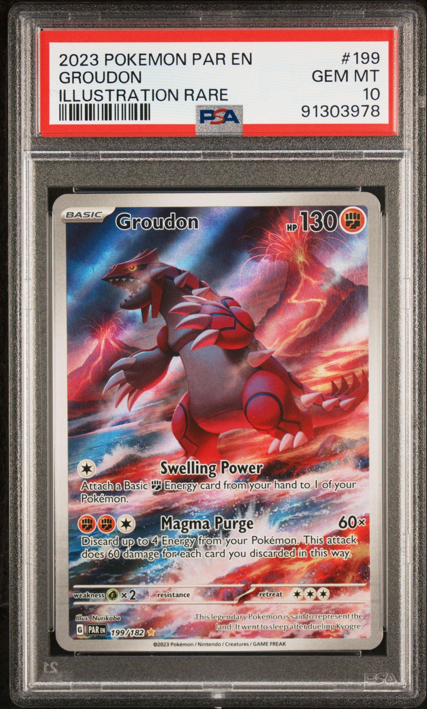 2023 Pokemon Par En-paradox Rift 199 Groudon Illustration Rare PSA 10 ...