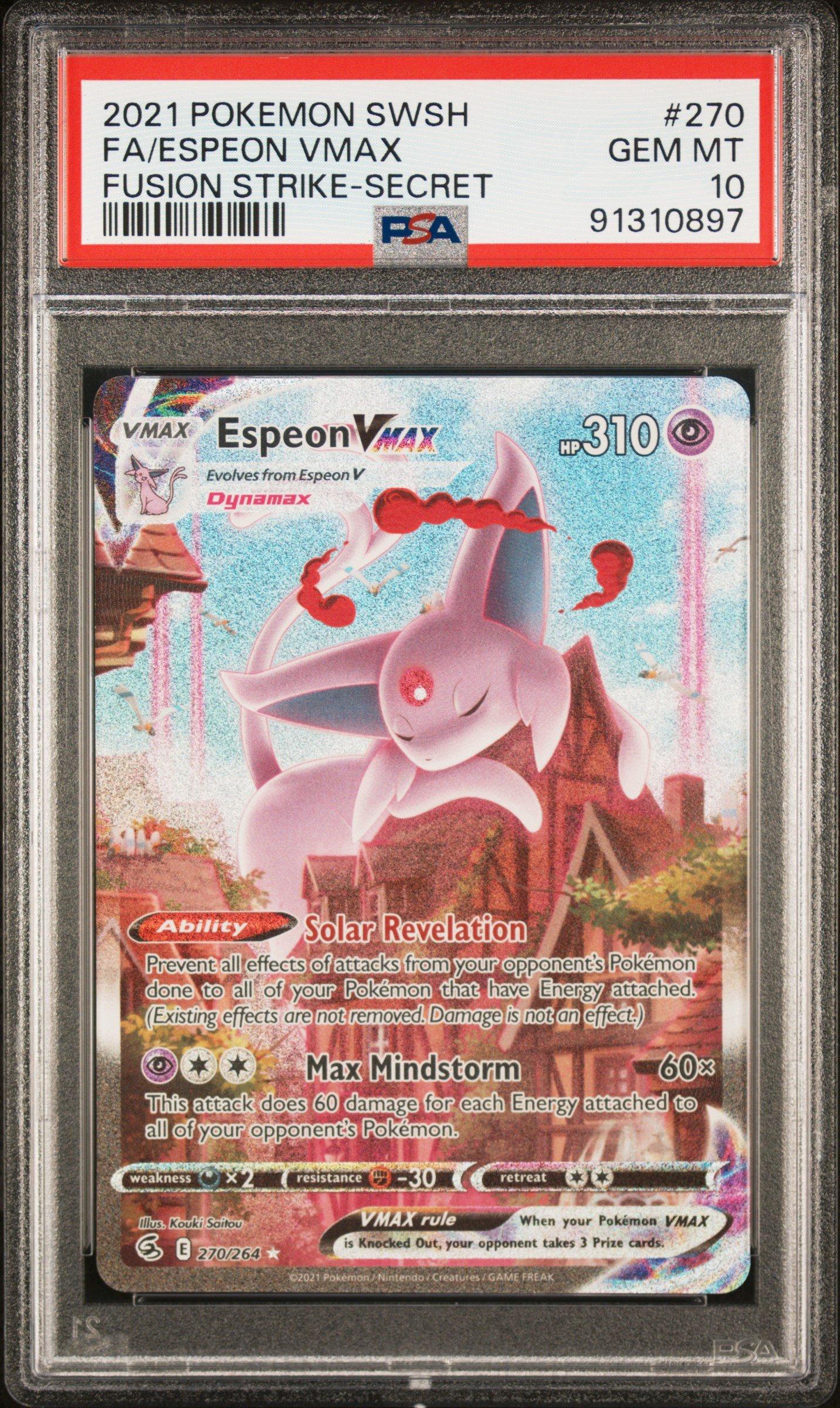 2021 Pokemon Sword & Shield Fusion Strike 270 Full Art/espeon Vmax Secret PSA 10 | GameStop