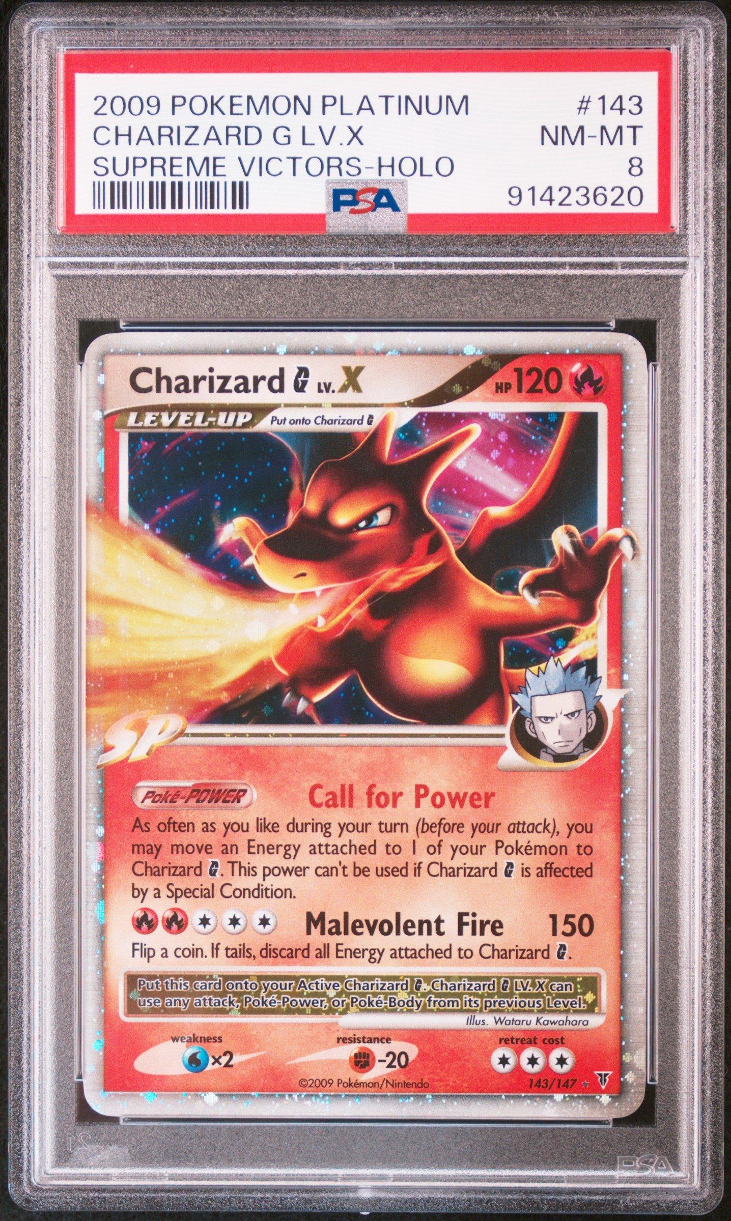 2009 Pokemon Platinum Supreme Victors 143 Charizard G Lv.x-holo PSA 8 ...