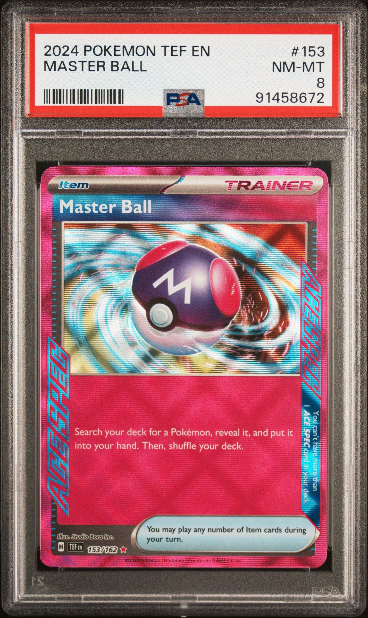 2024 Pokemon Tef En-temporal Forces 153 Master Ball PSA 8 | GameStop