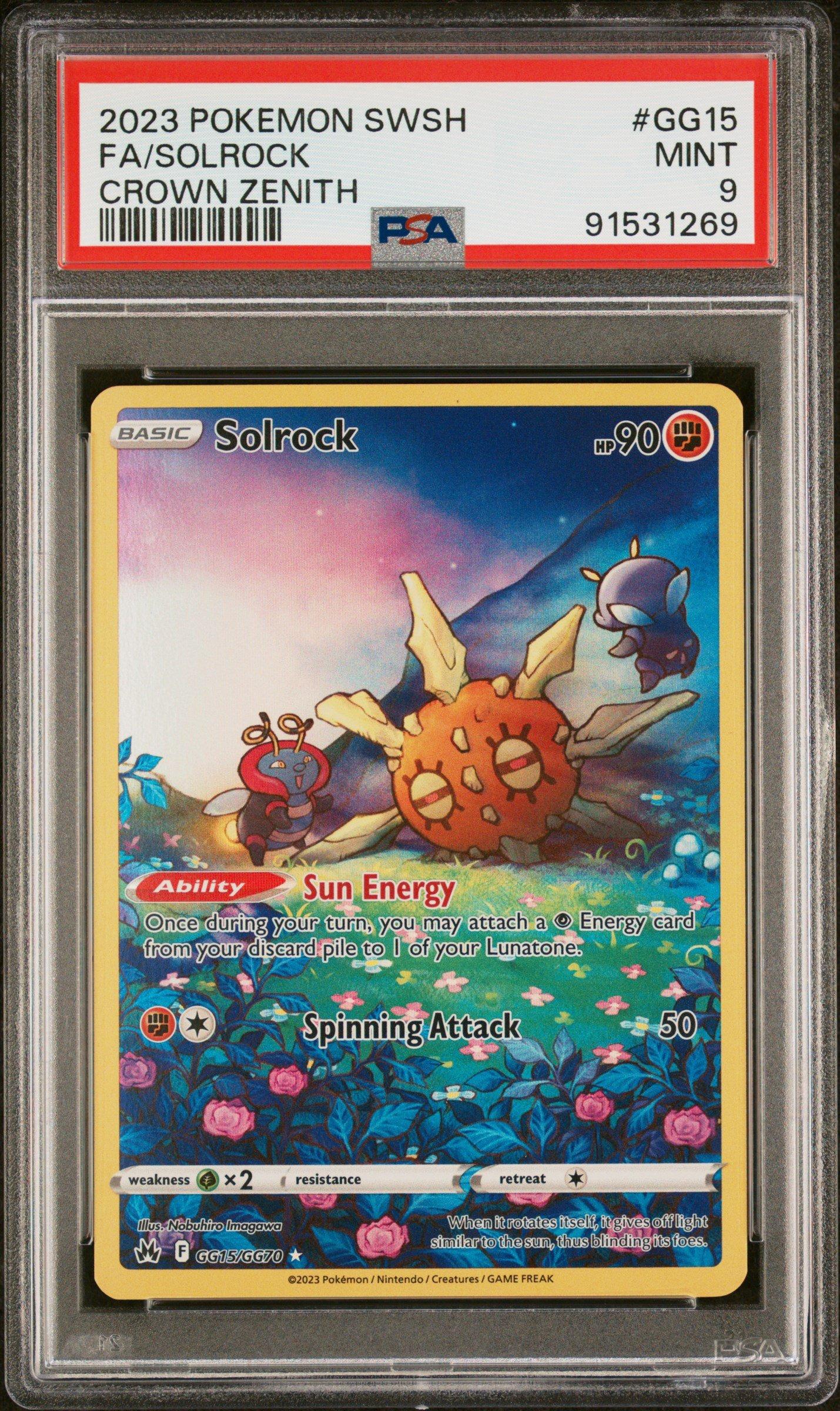 2023 Pokemon Sword And Shield Crown Zenith Gg15 Full Art/solrock PSA 9 ...