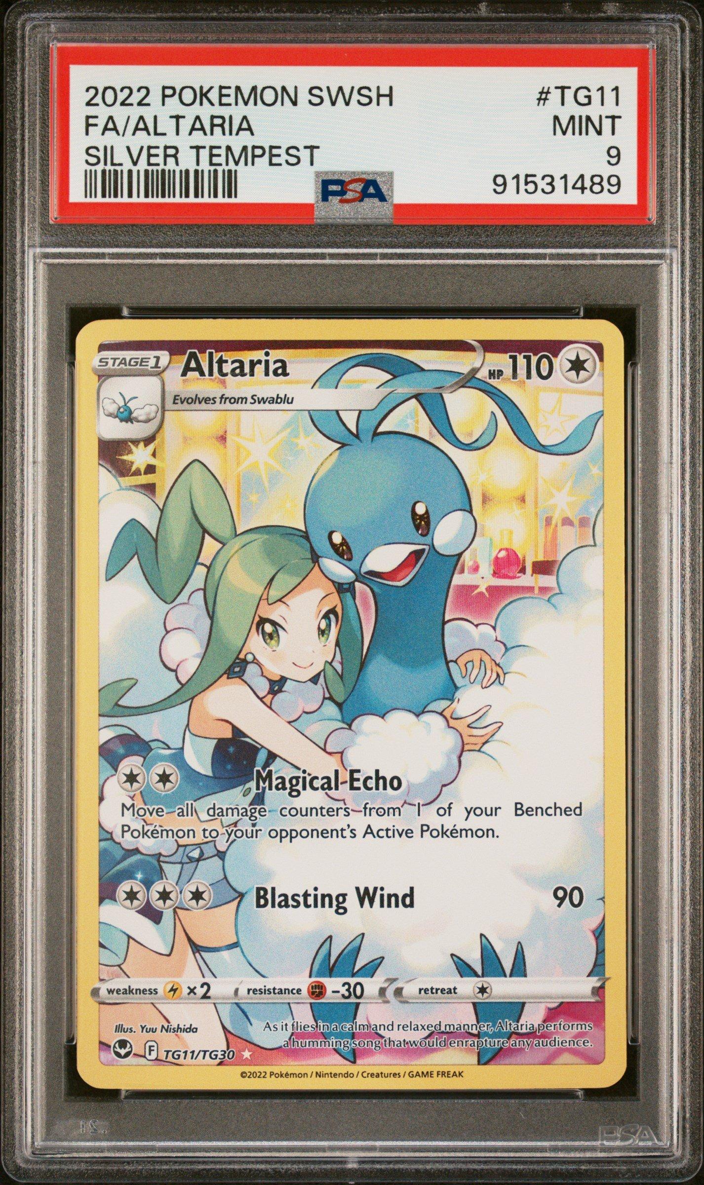 2022 Pokemon Sword & Shield Silver Tempest Tg11 Full Art/altaria PSA 9 ...
