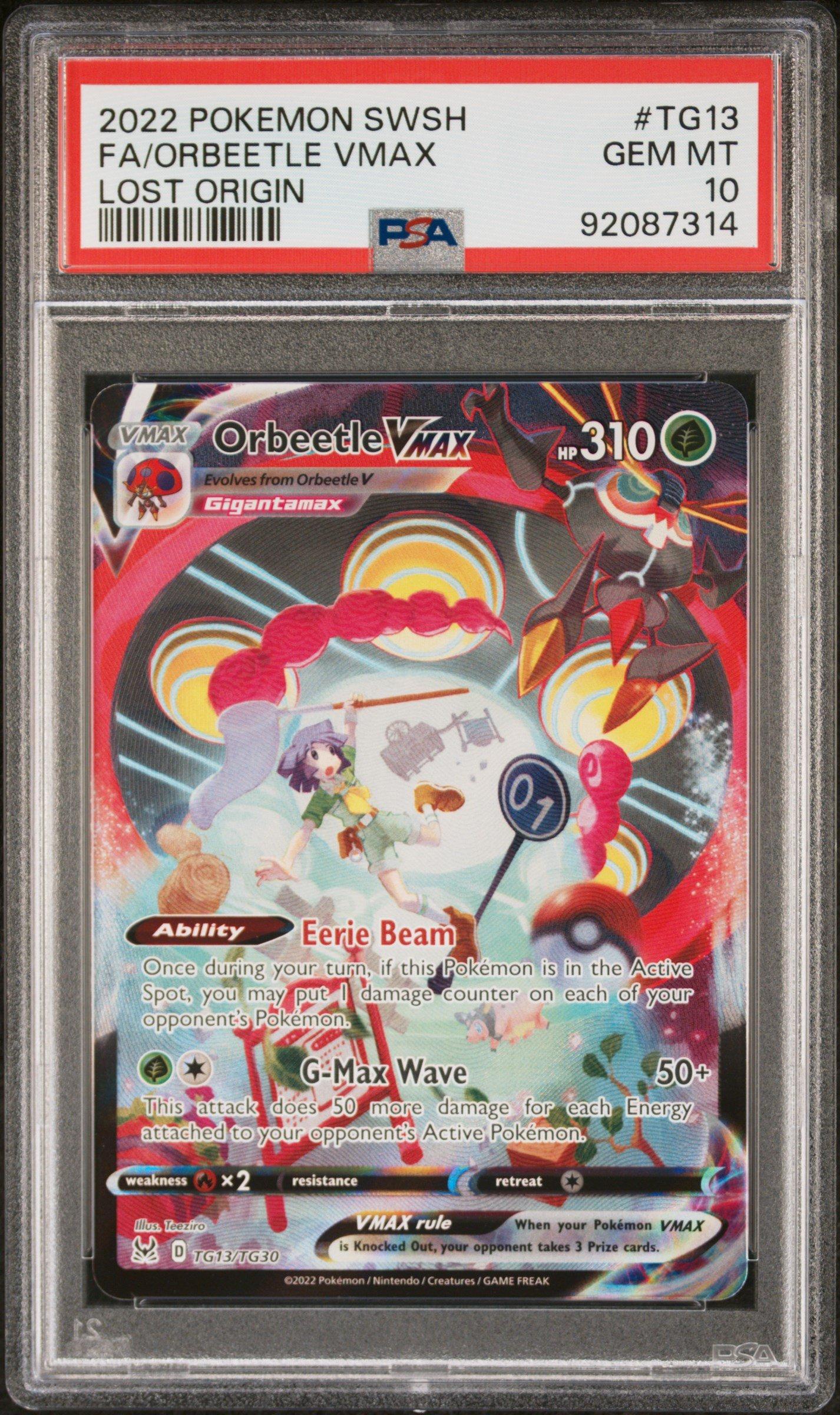 2022 Pokemon Sword & Shield Lost Origin Tg13 Full Art/orbeetle Vmax PSA ...