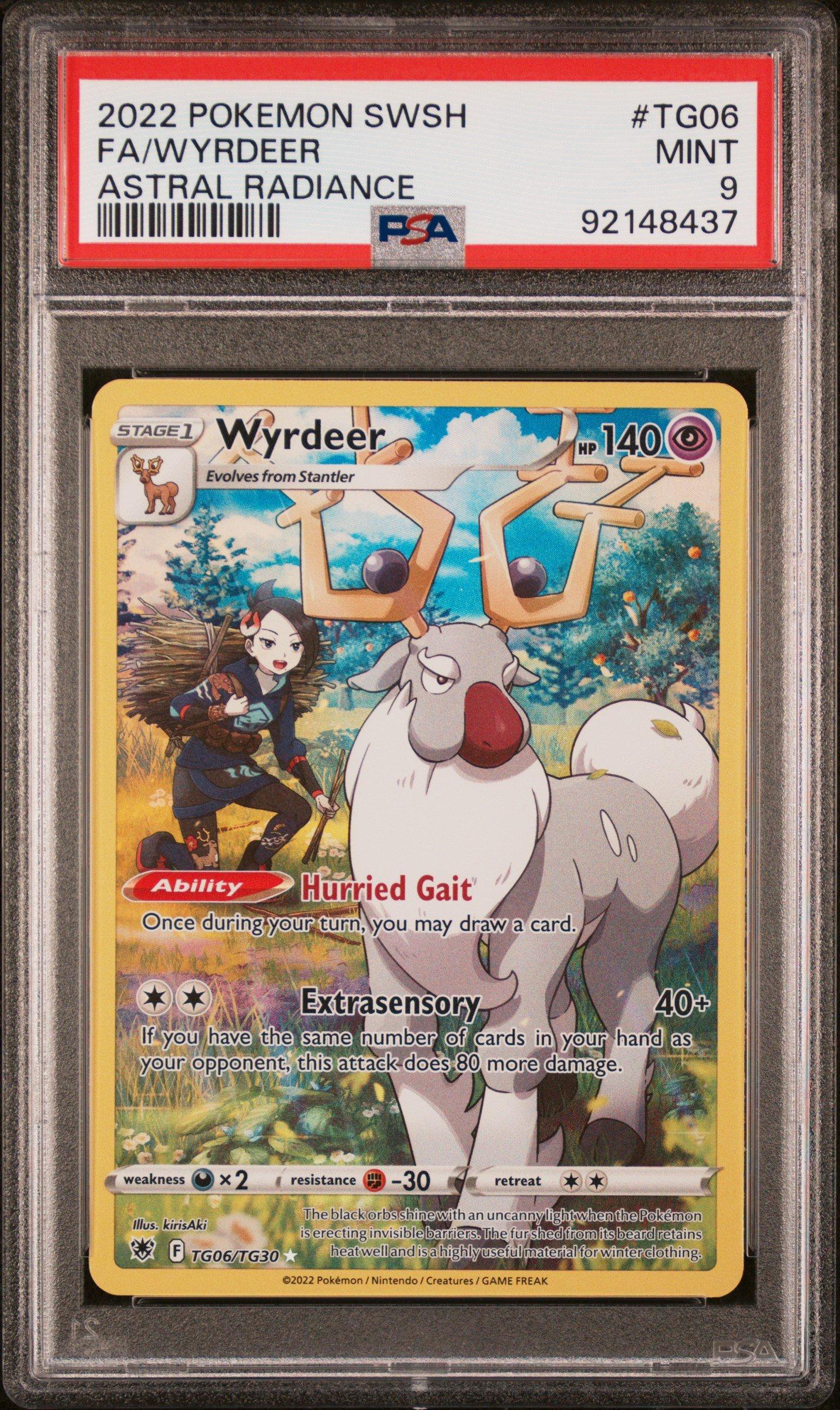 2022 Pokemon Sword & Shield Astral Radiance Tg06 Full Art/wyrdeer PSA 9 ...