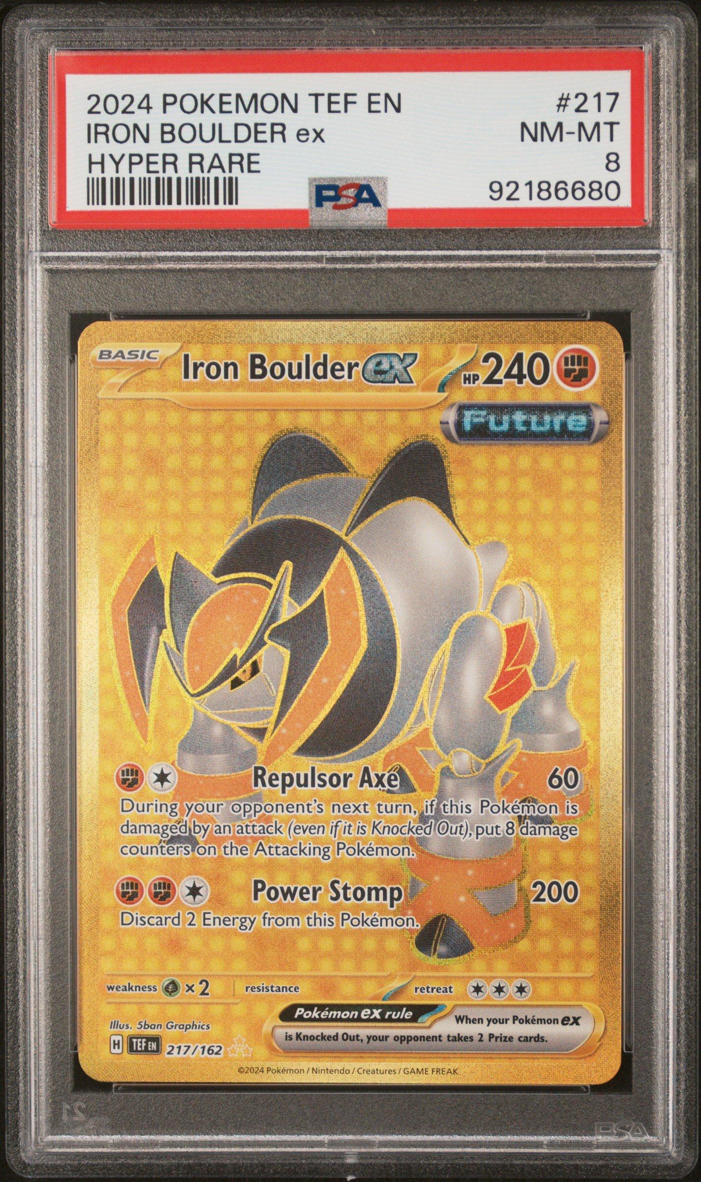 2024 Pokemon Tef En-temporal Forces 217 Iron Boulder Ex Hyper Rare PSA ...