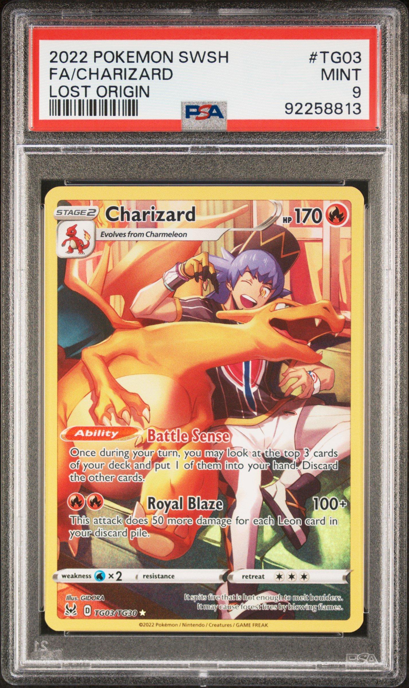 2022 Pokemon Sword & Shield Lost Origin Tg03 Full Art/charizard PSA 9 ...