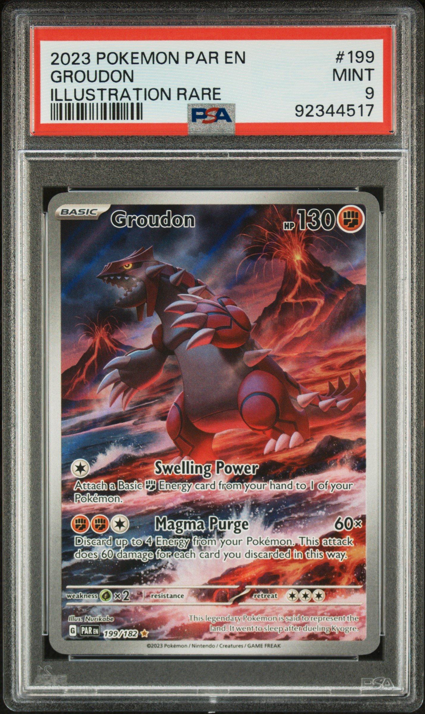 2023 Pokemon Par En-paradox Rift 199 Groudon Illustration Rare PSA 9 ...
