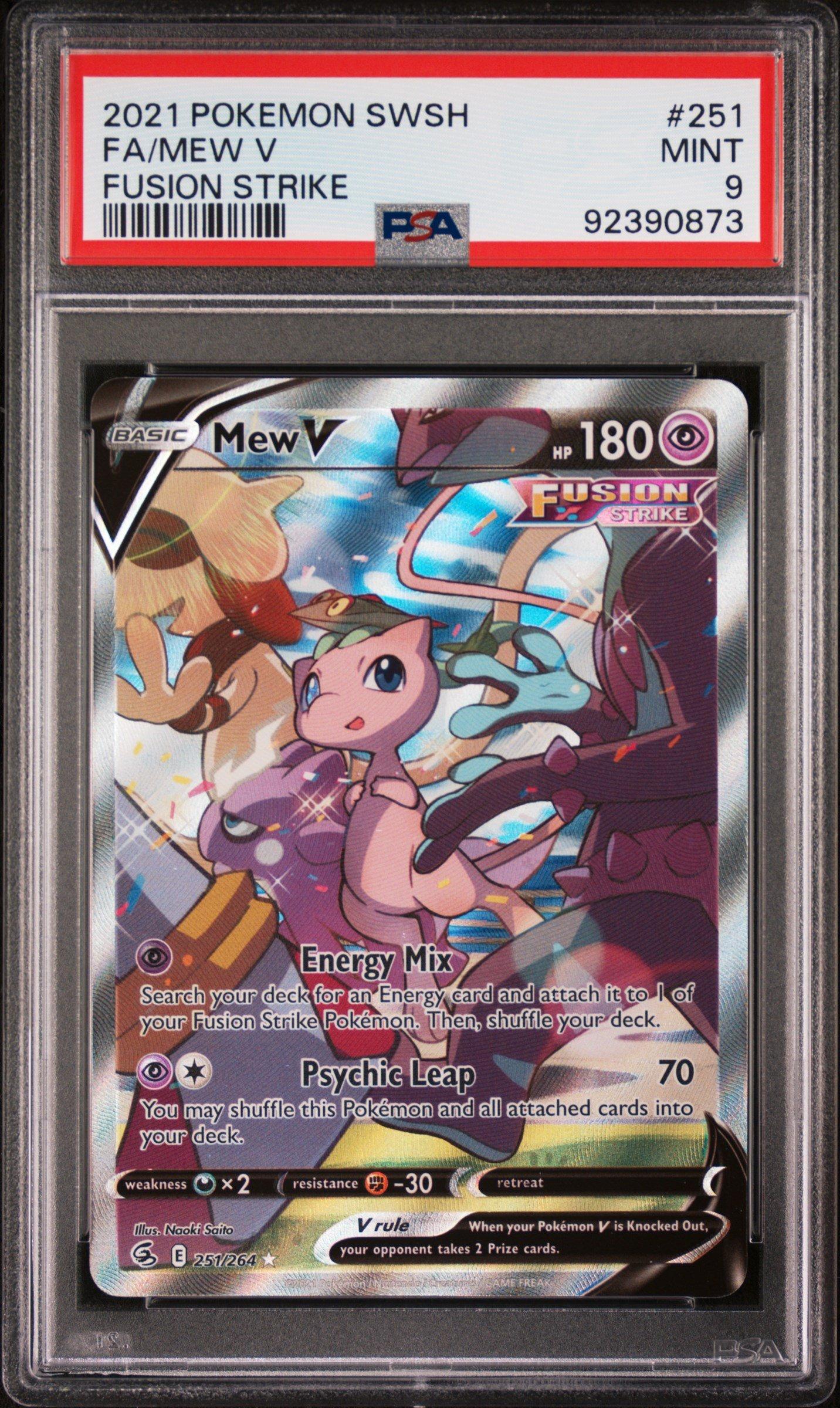 2021 Pokemon Sword & Shield Fusion Strike 251 Full Art/mew V PSA 9 | GameStop