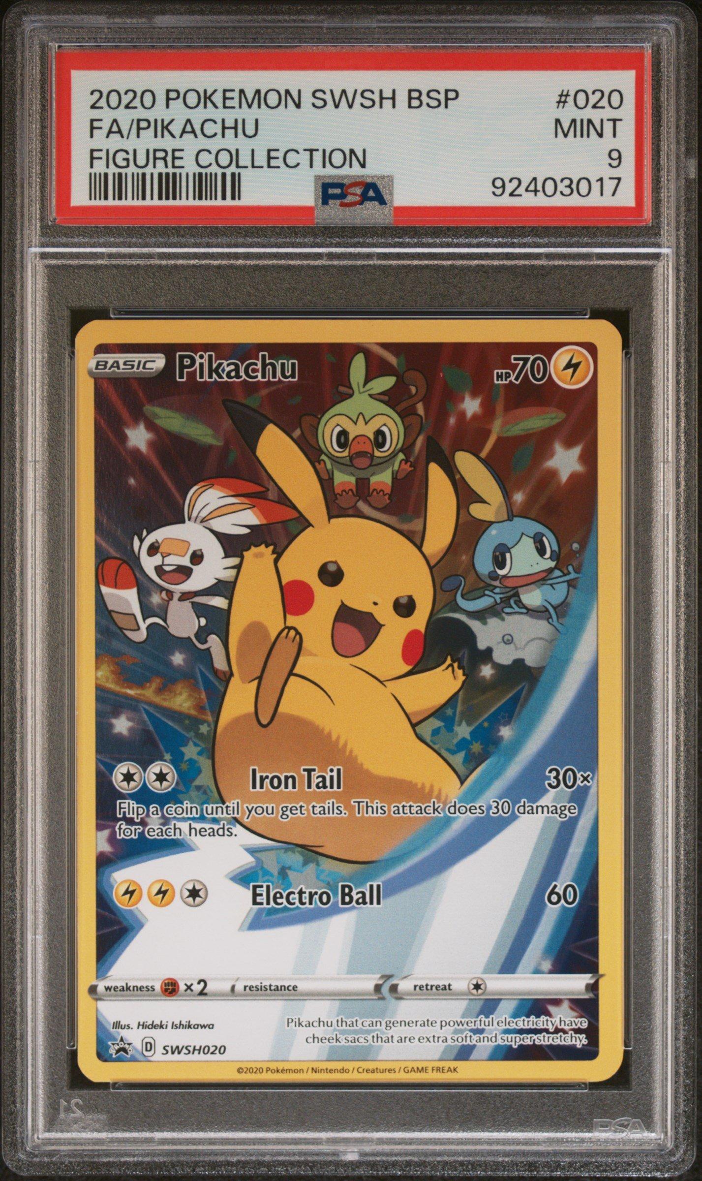 2020 Pokemon Swsh Black Star Promo 020 Full Art/pikachu Figure ...