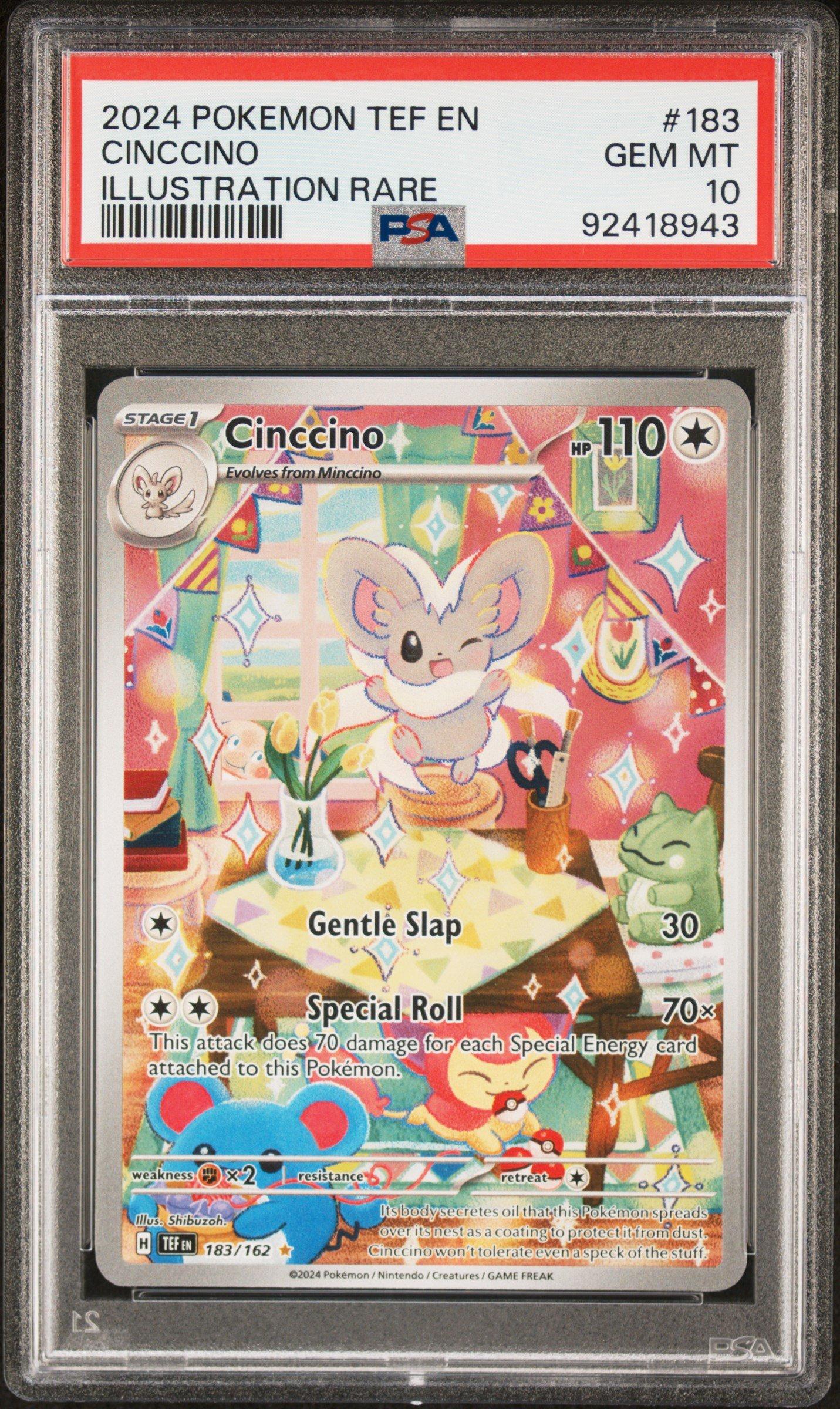2024 Pokemon Tef En-temporal Forces 183 Cinccino Illustration Rare PSA ...
