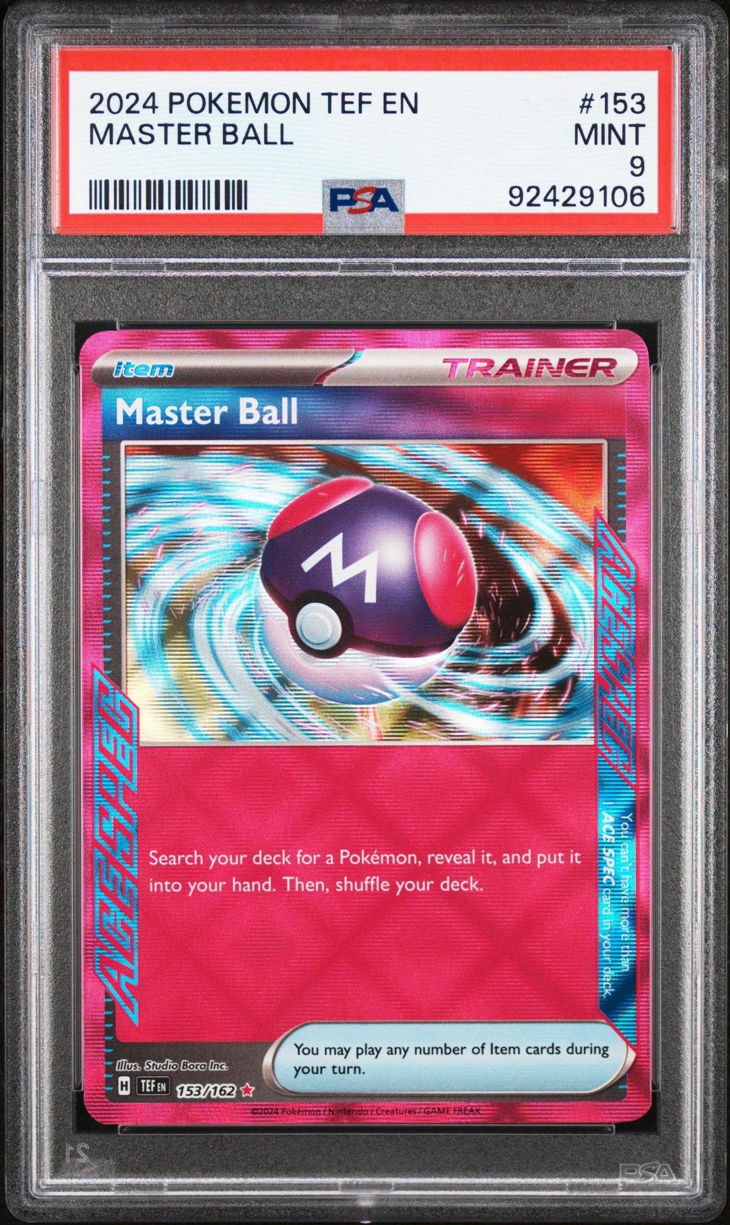 2024 Pokemon Tef En-temporal Forces 153 Master Ball PSA 9 | GameStop