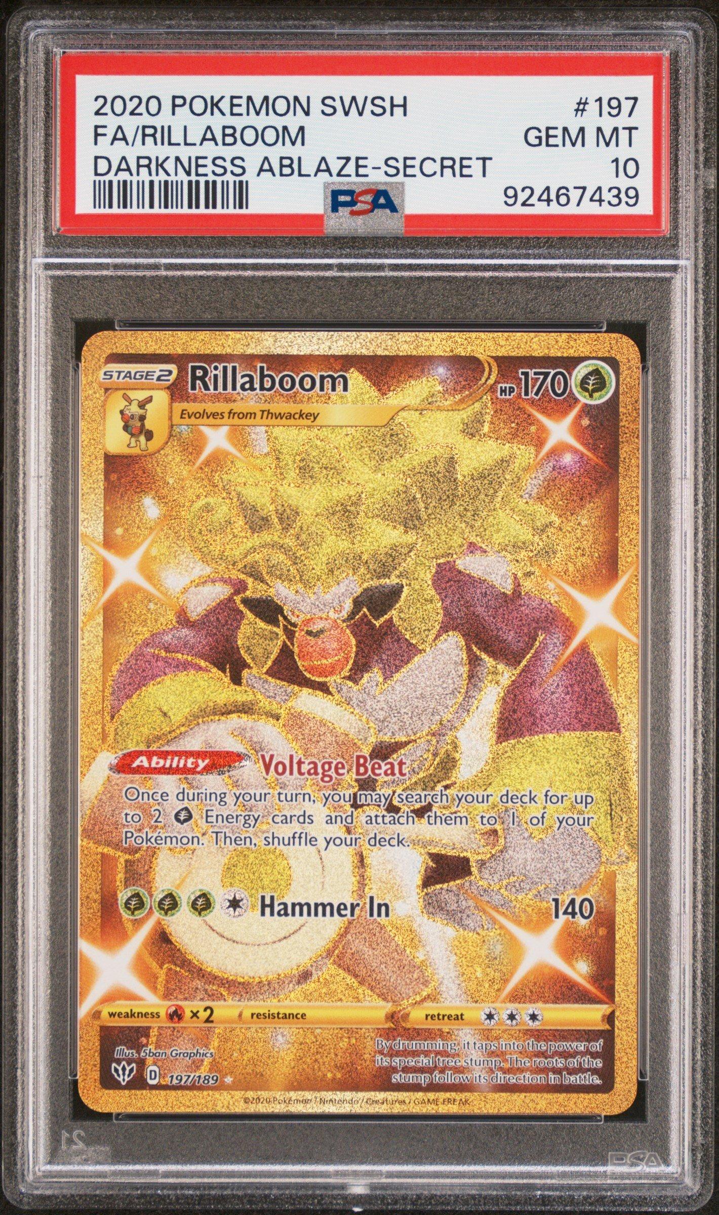 2020 Pokemon Sword & Shield Darkness Ablaze 197 Full Art/rillaboom ...